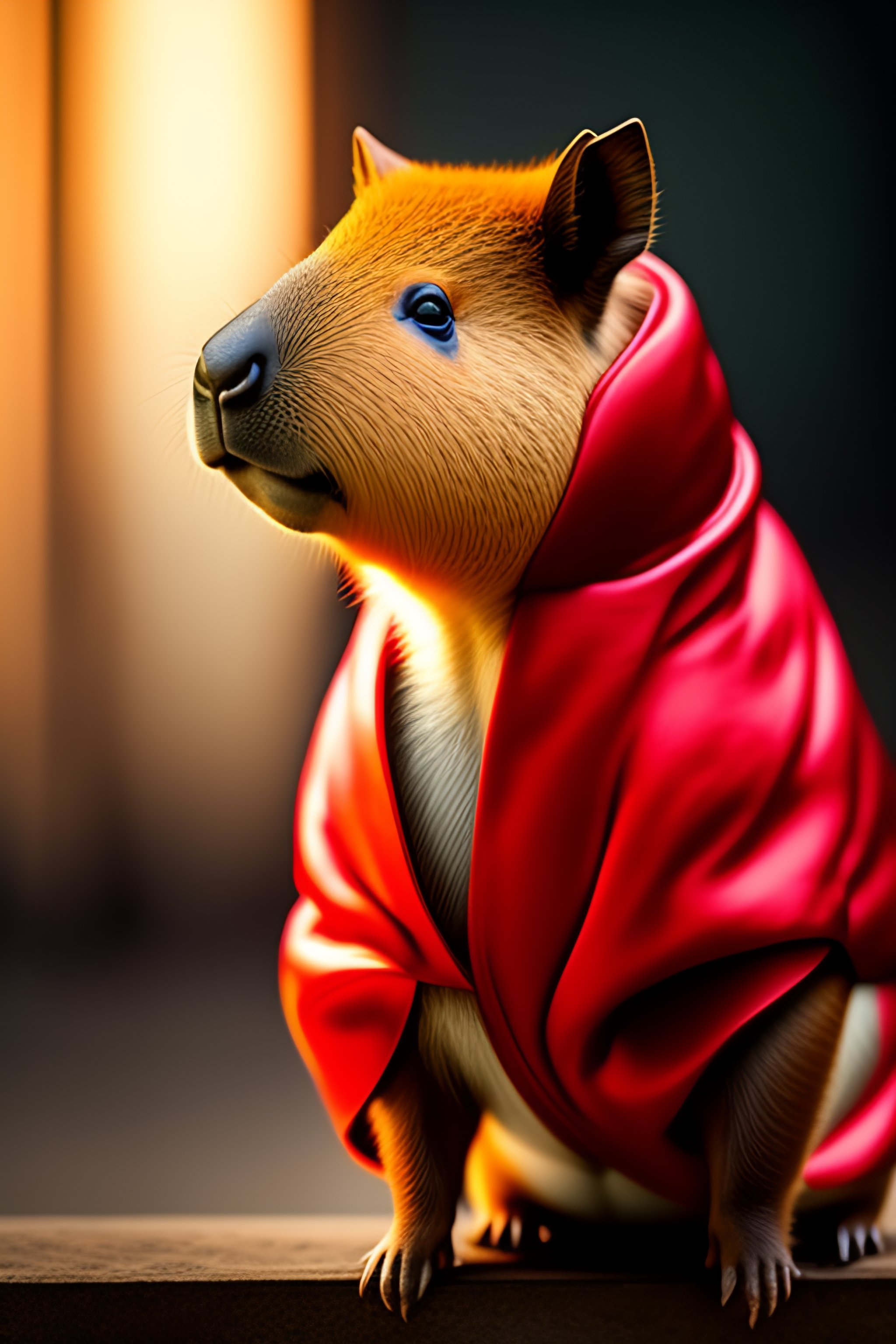 Lexica - A capybara in a Chinese coat