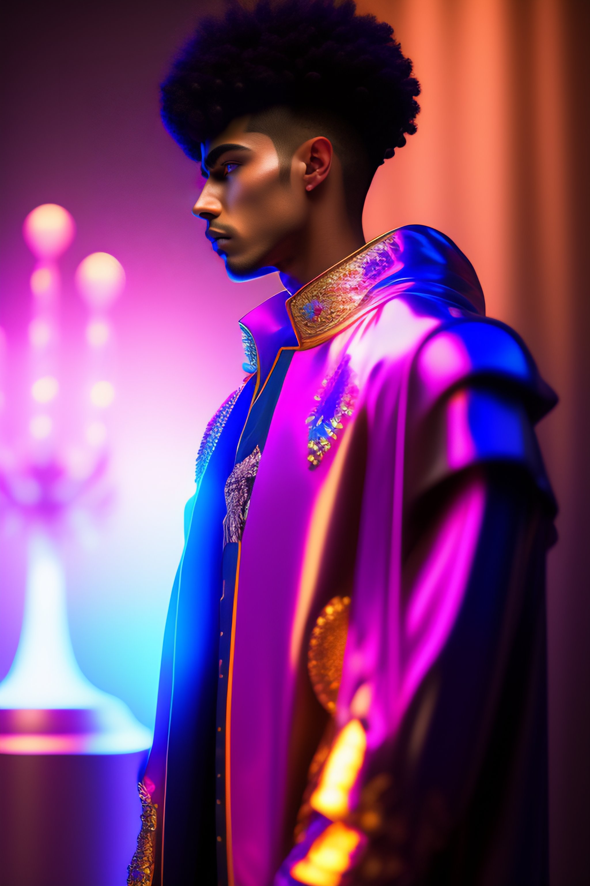 Lexica - Full-body rococo and cyberpunk delicate neon crystalline ...