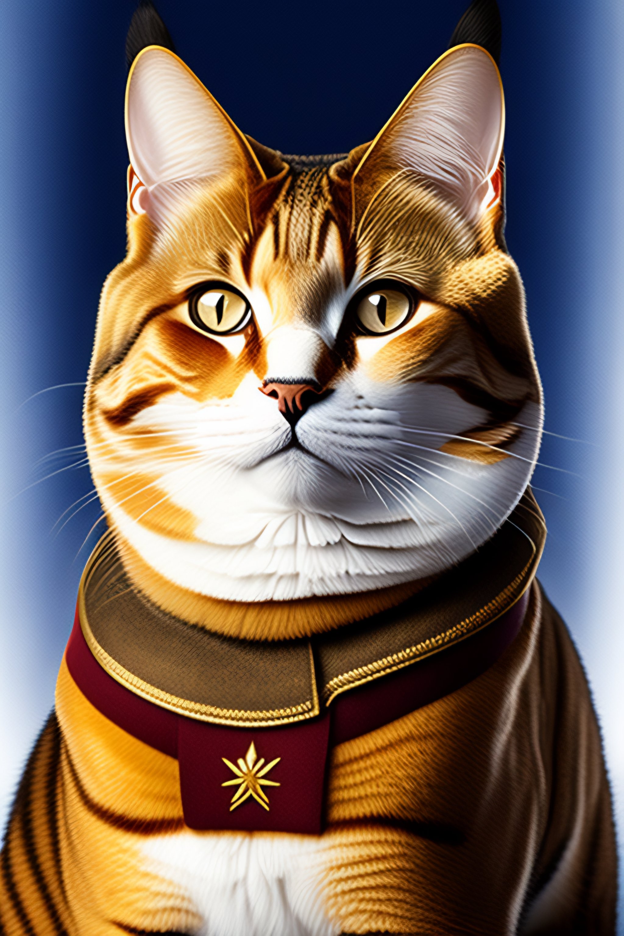 Lexica - Chat siamois, très élancé, la tête haute, avec uniforme ...