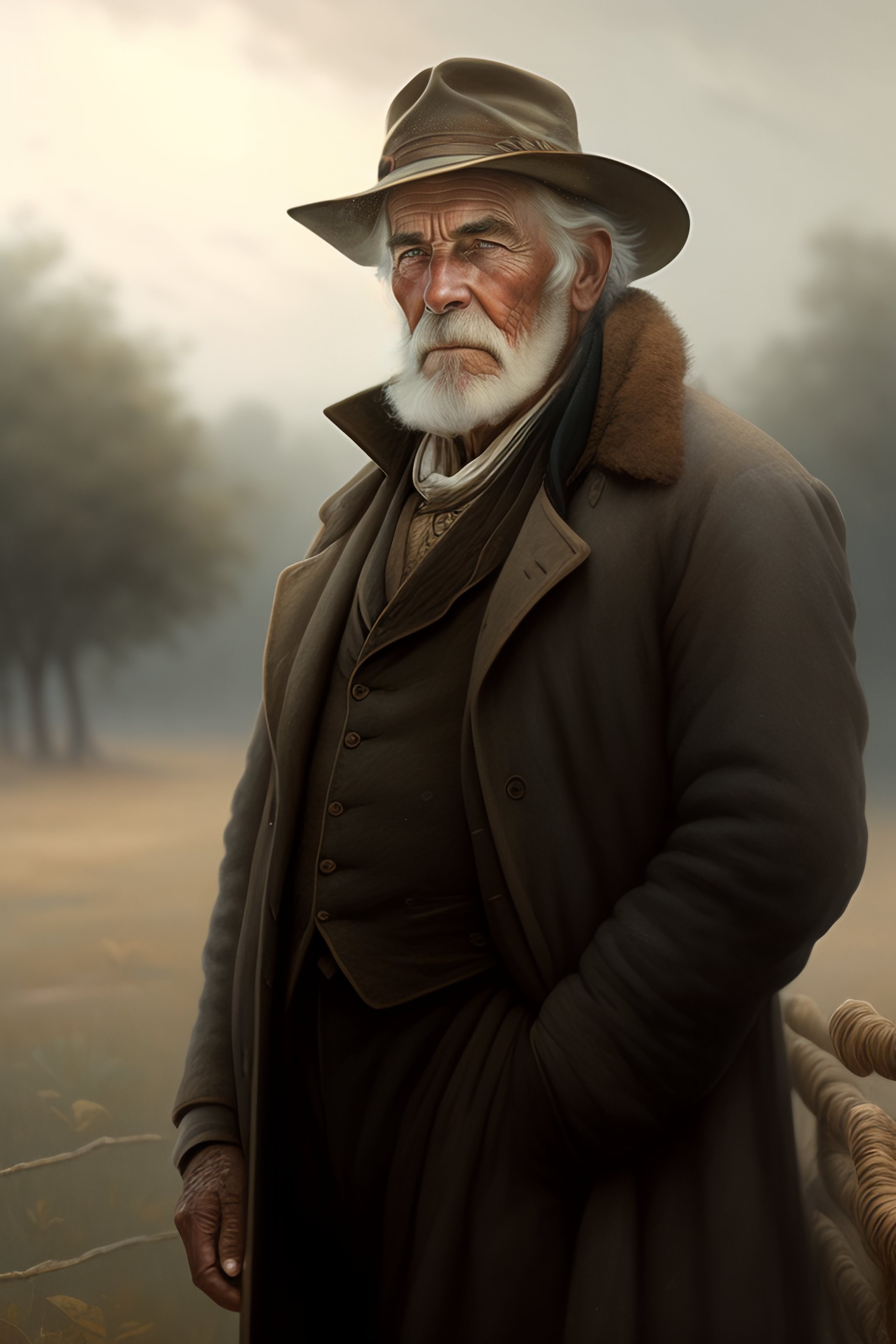 Lexica - A portrait of an old farmer in 19th century, beautiful ...