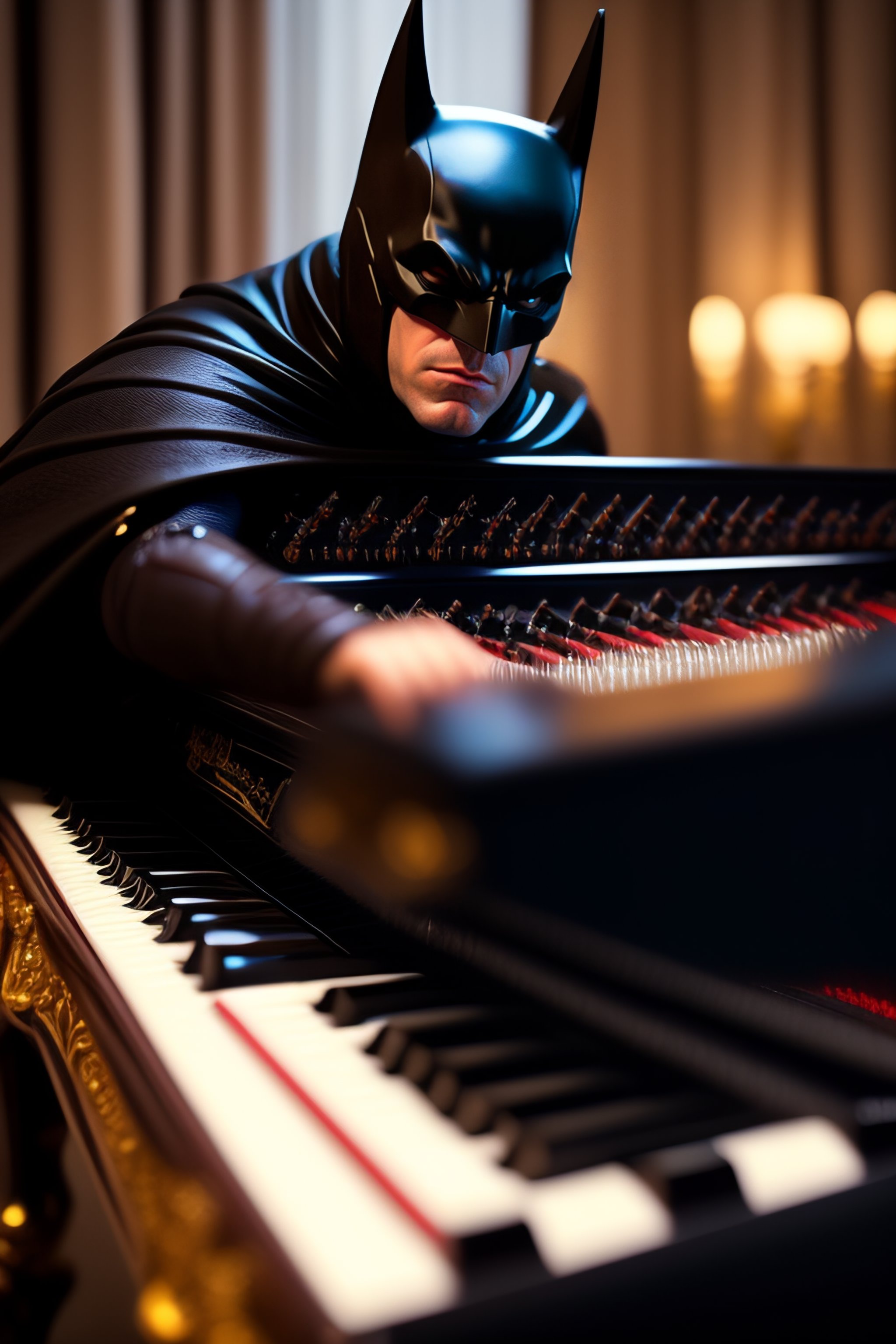 Lexica - Batman playing a batpiano