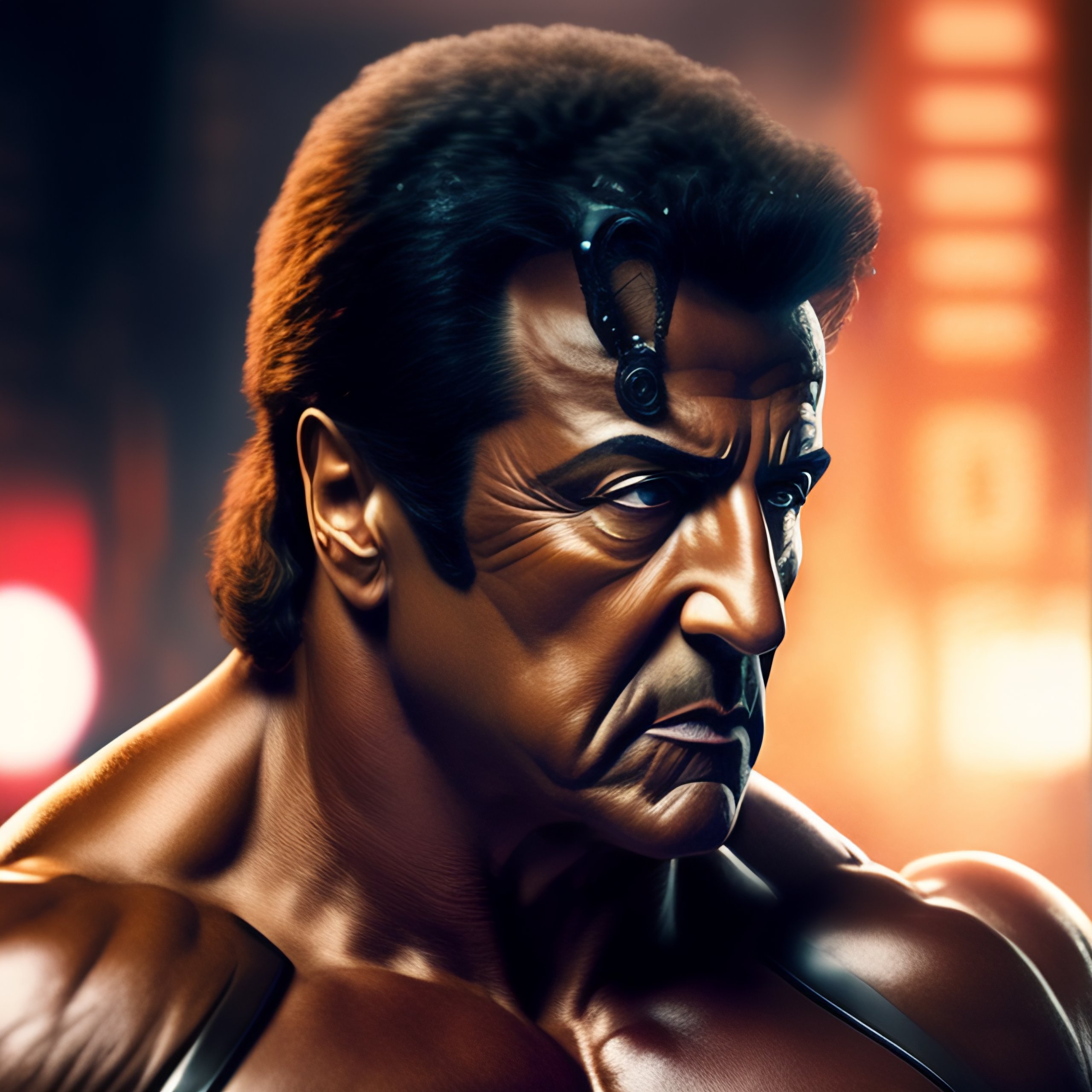Lexica - Old sylvester stallone as rocky, white balding hair, wrinkles ...