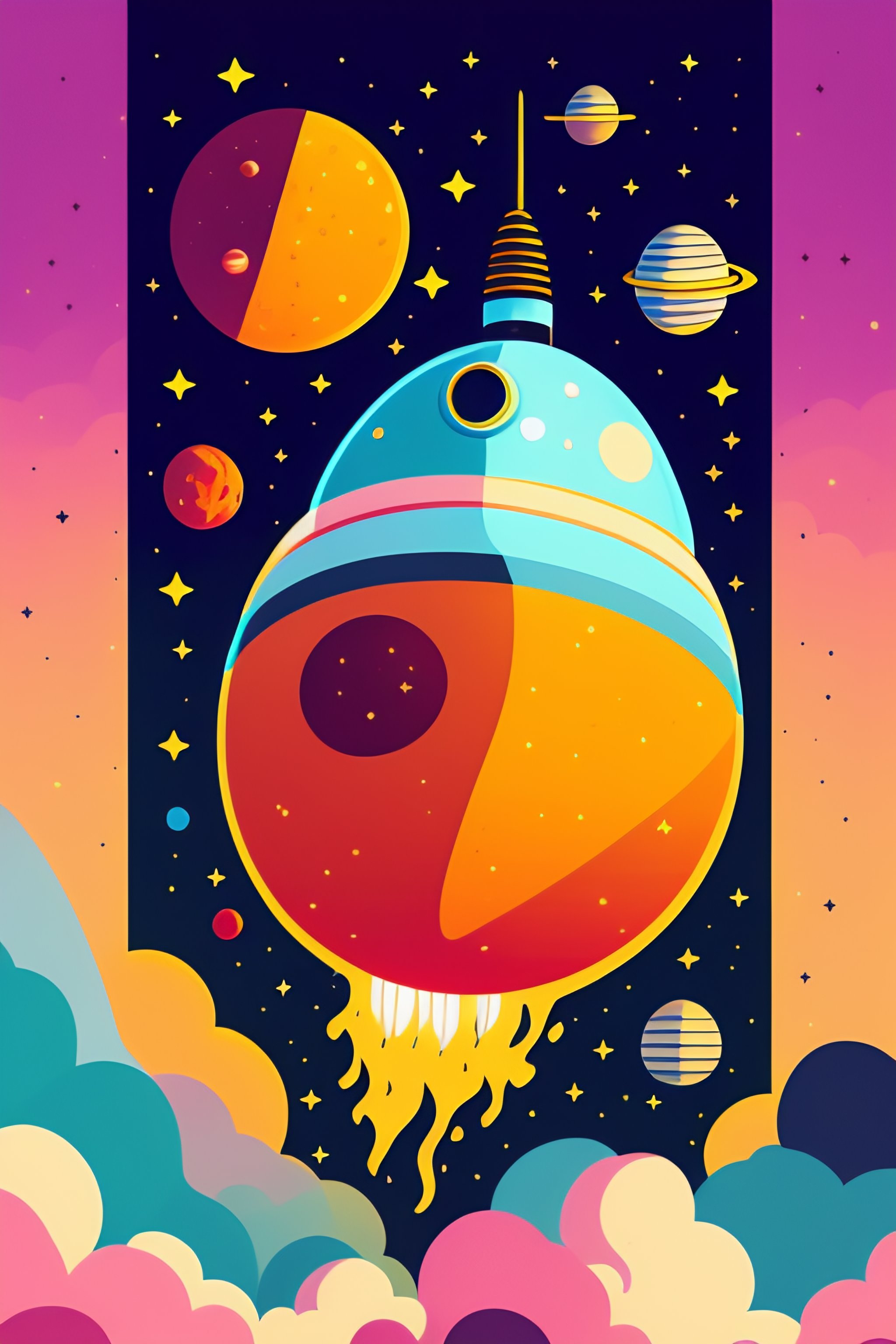 Lexica - Burrito space rocket in space, planets, meteorite, blasting in ...