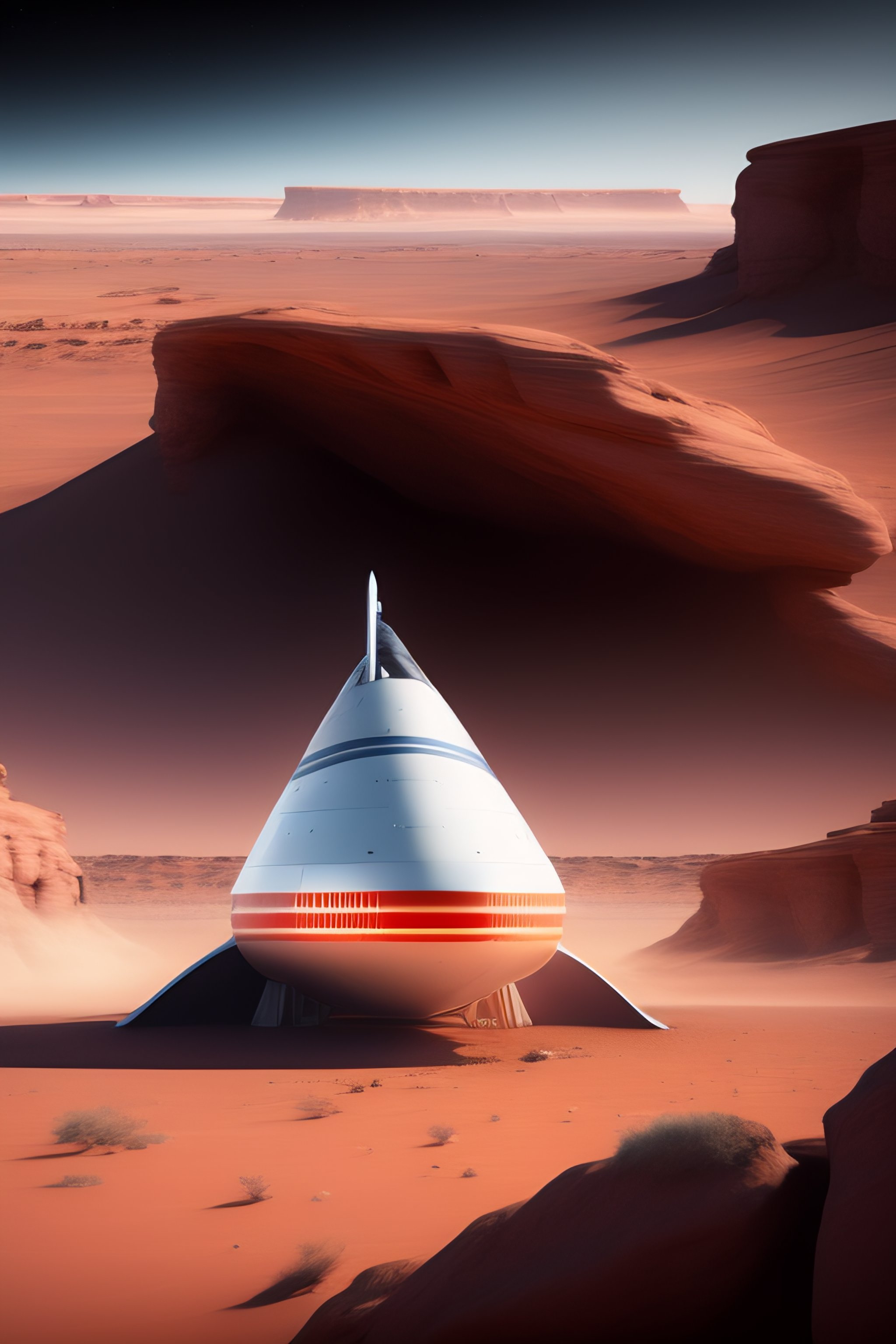 Lexica - Photograph of SpaceX starship designed by SpaceX landed on a ...