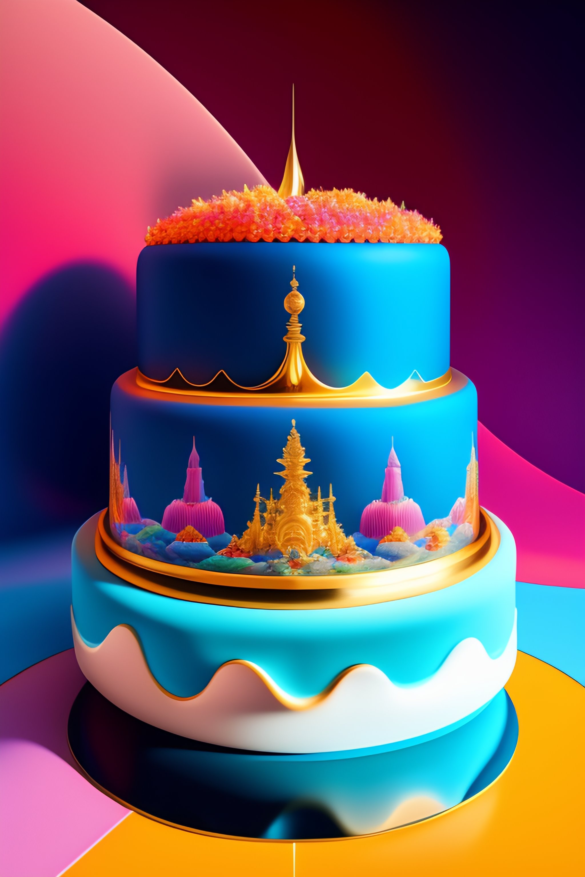 Lexica - Big abstract cake by james jean and salvador dali and shusei ...