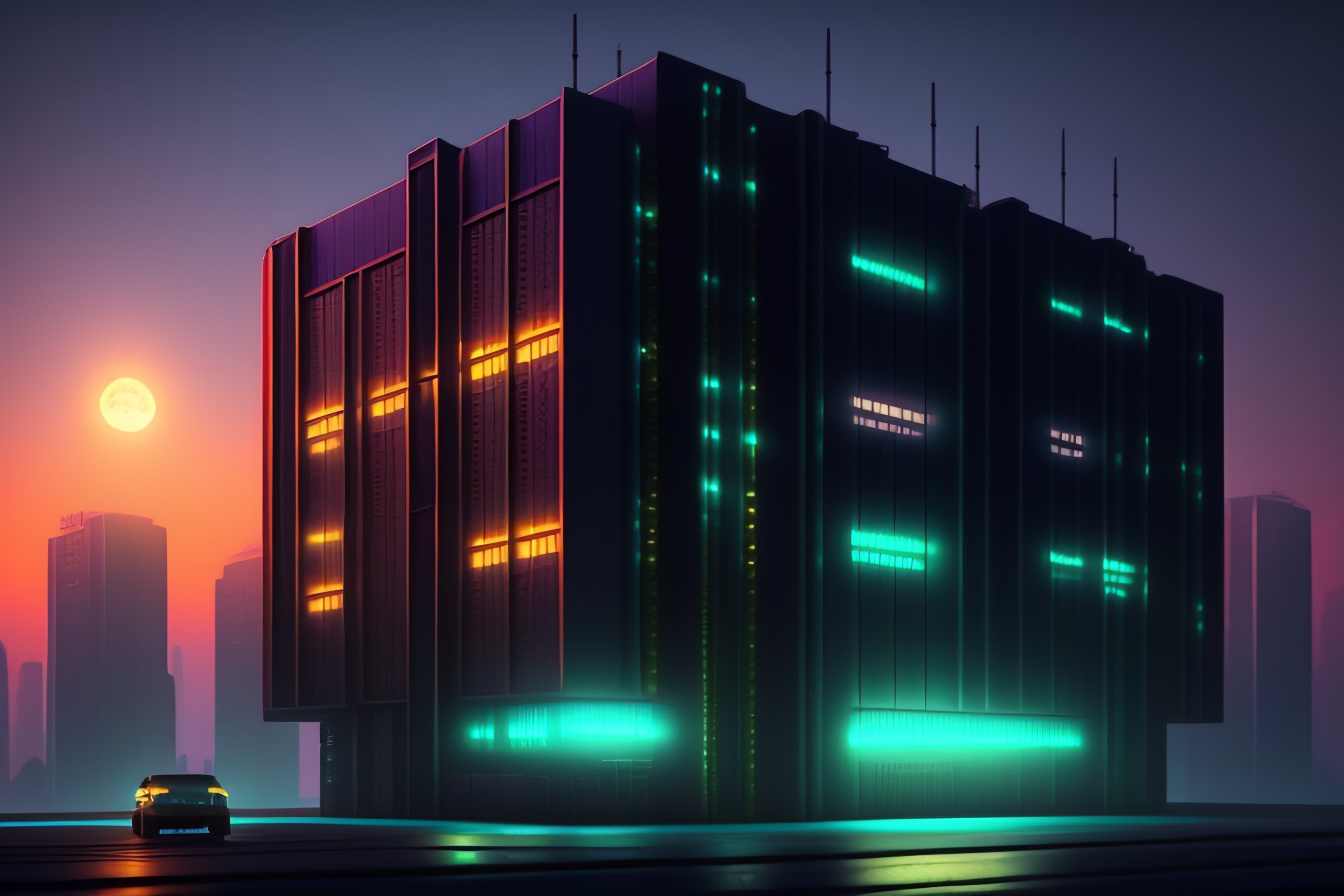 Lexica - Building cyberpunk night