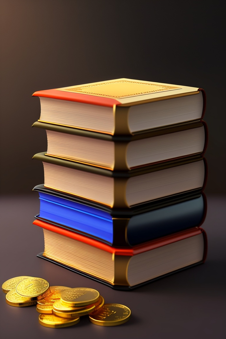 Lexica - A stack of gold coins with a book on top, symbolizing the ...