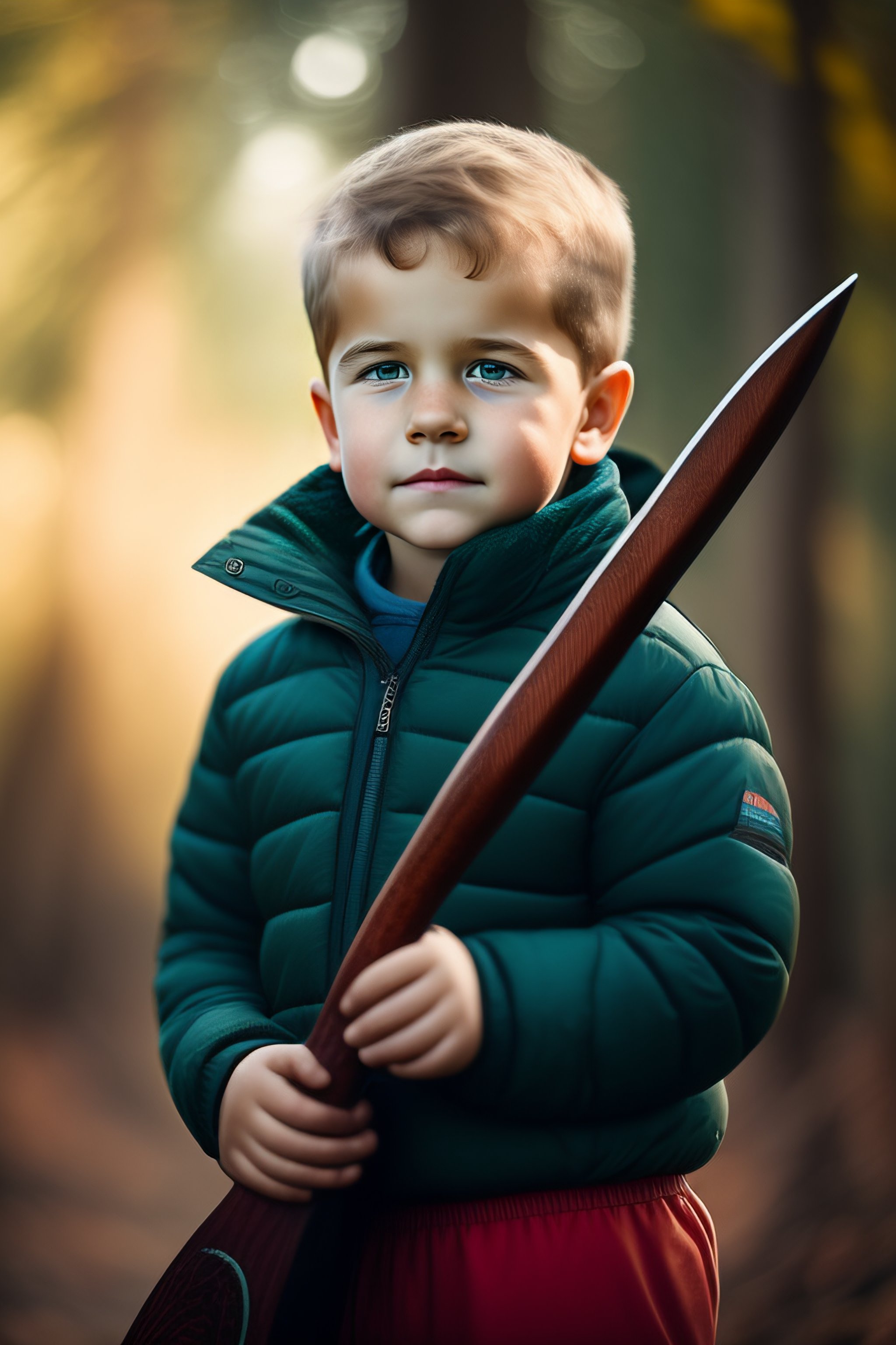 Lexica - A portrait of a child holding an axe