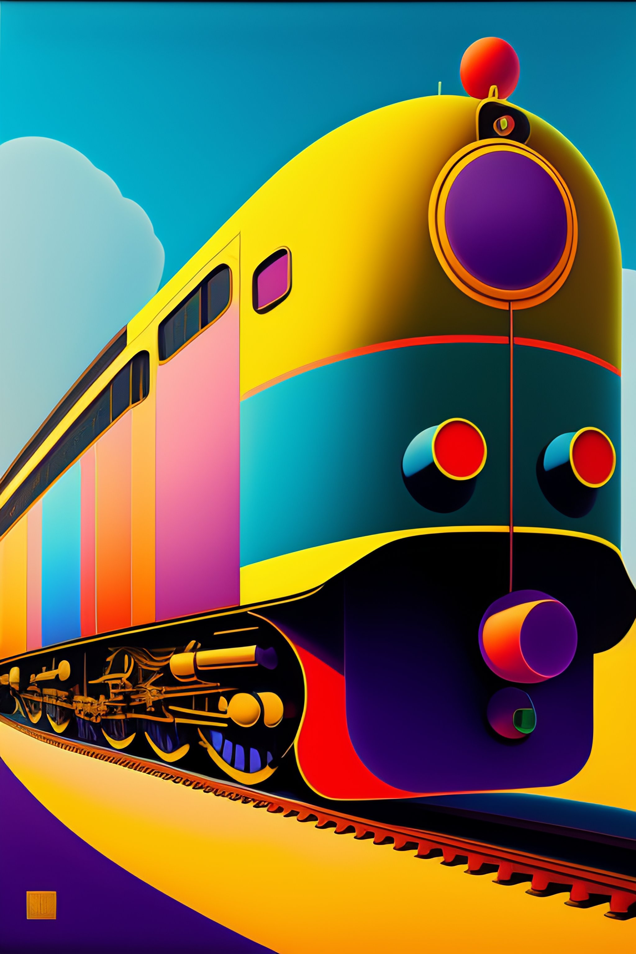 Lexica - Big abstract train in the style of kaws by james jean and ...