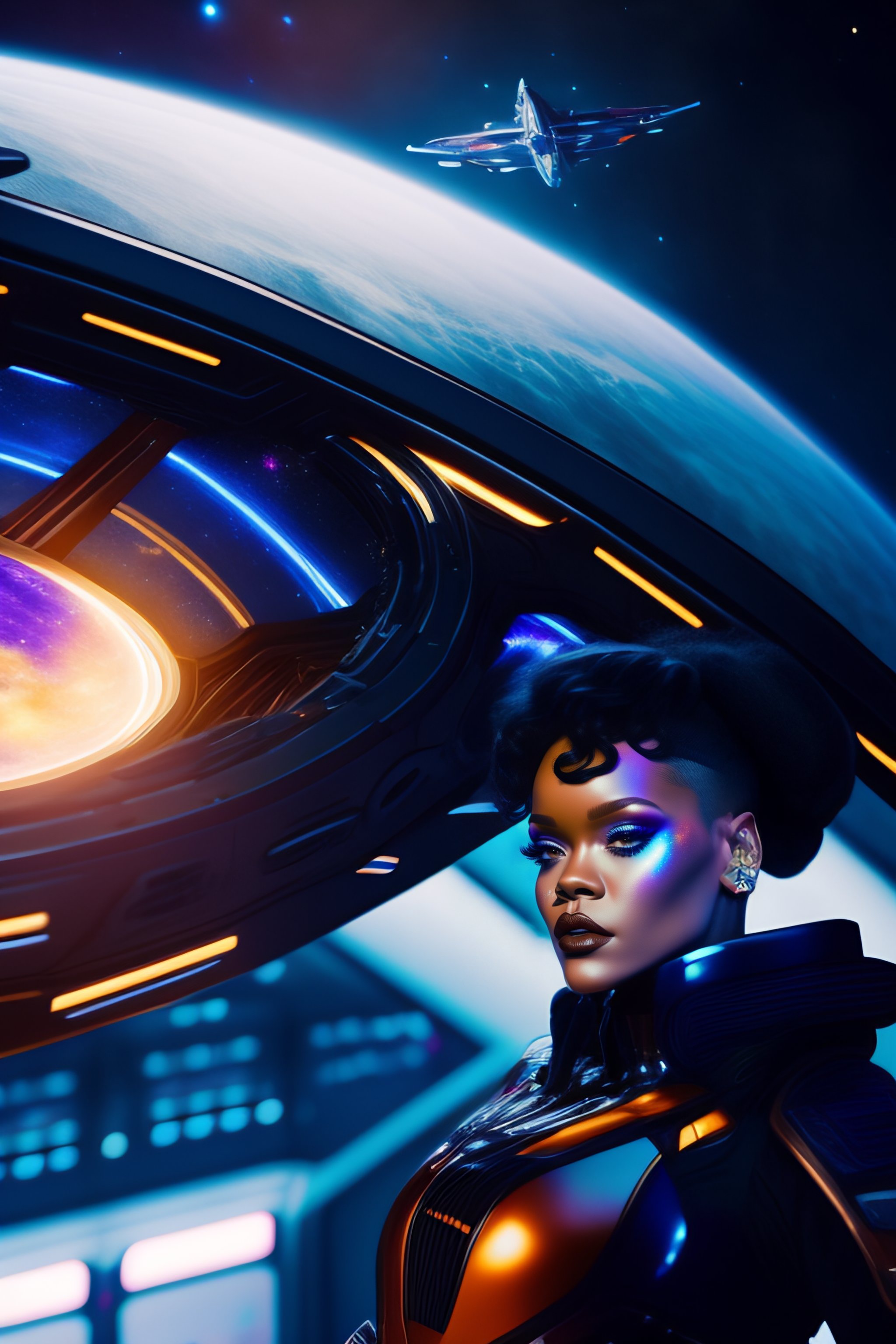 Lexica - Rihanna Fenty, the singer, rapper, is in space flying a high ...