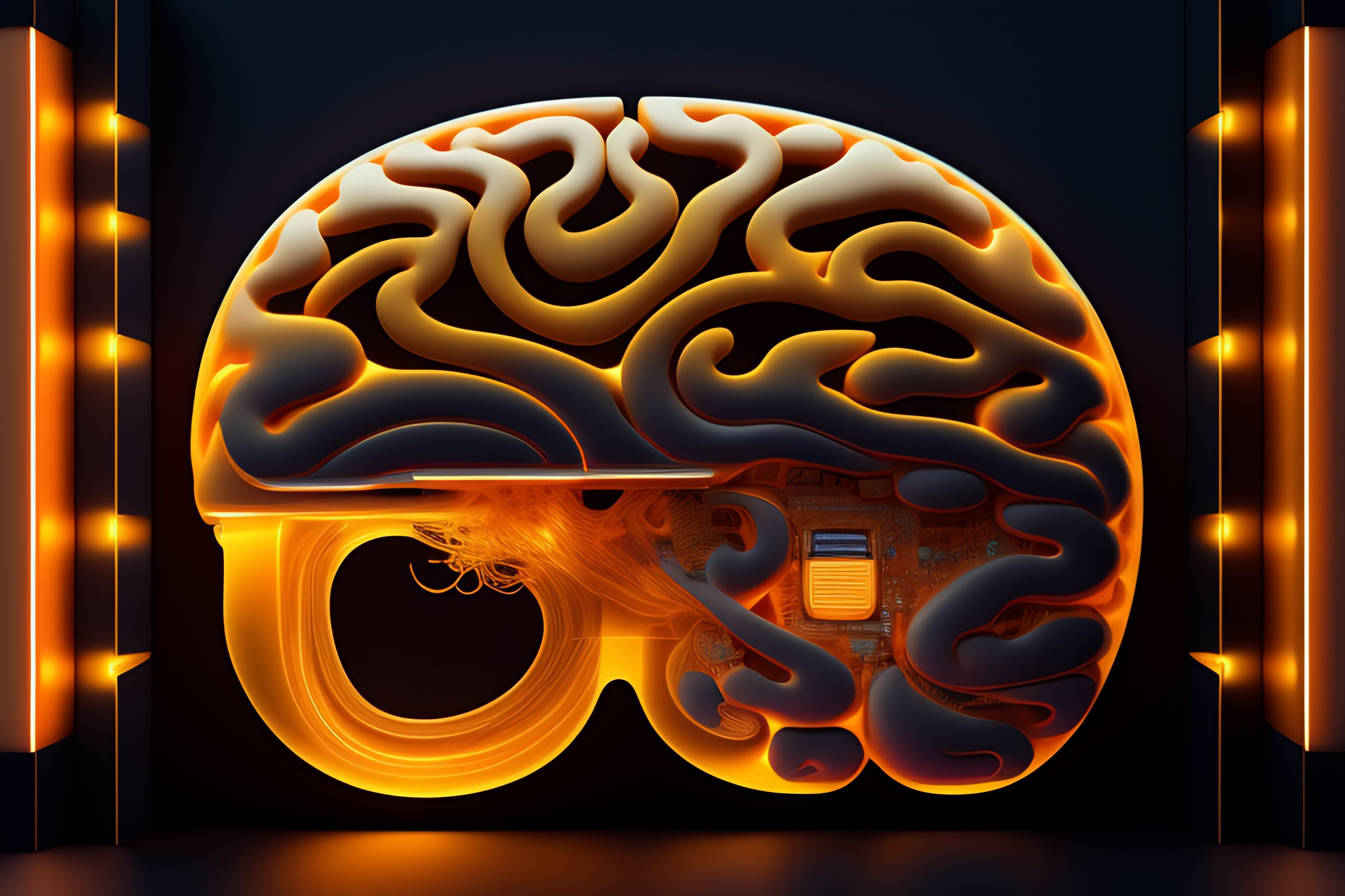 Lexica - Human brain merging machine ai parts, like iphone, light ...