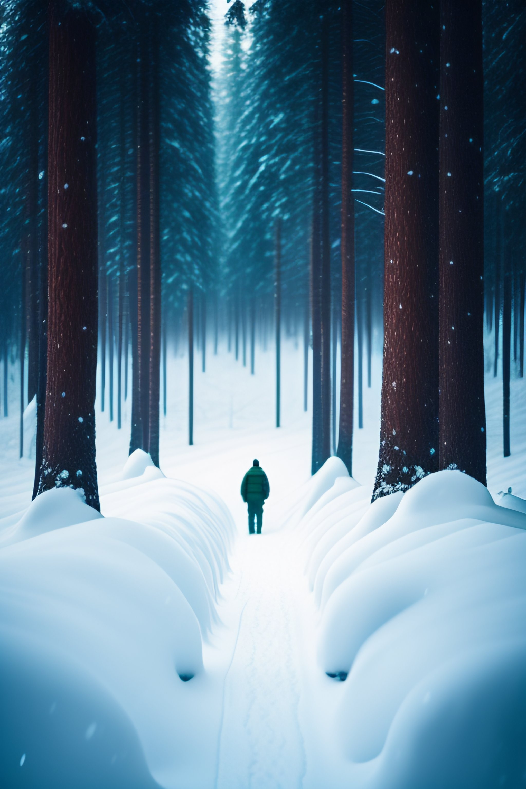 Lexica - A man lost in snow forest
