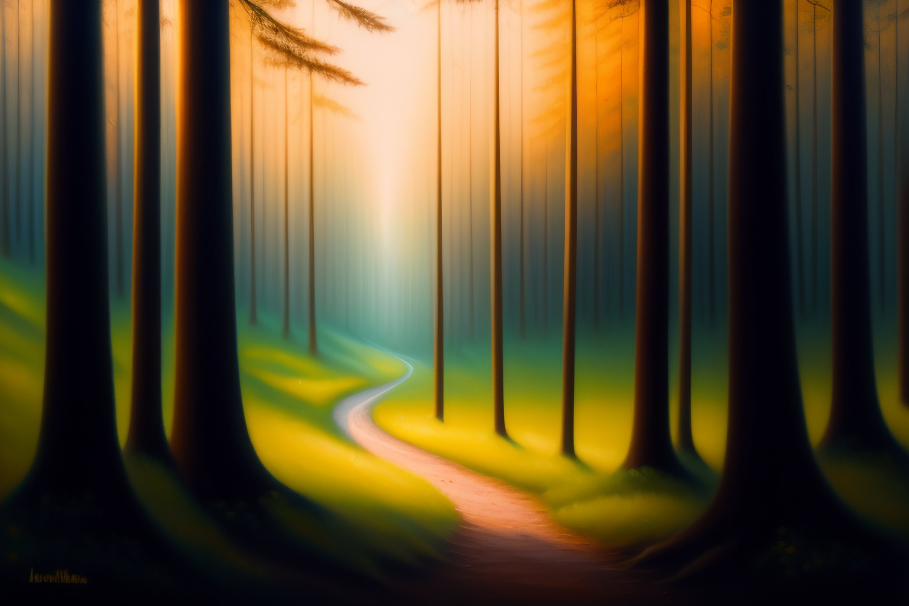 Lexica - An oil painting that represents loneliness in a forest