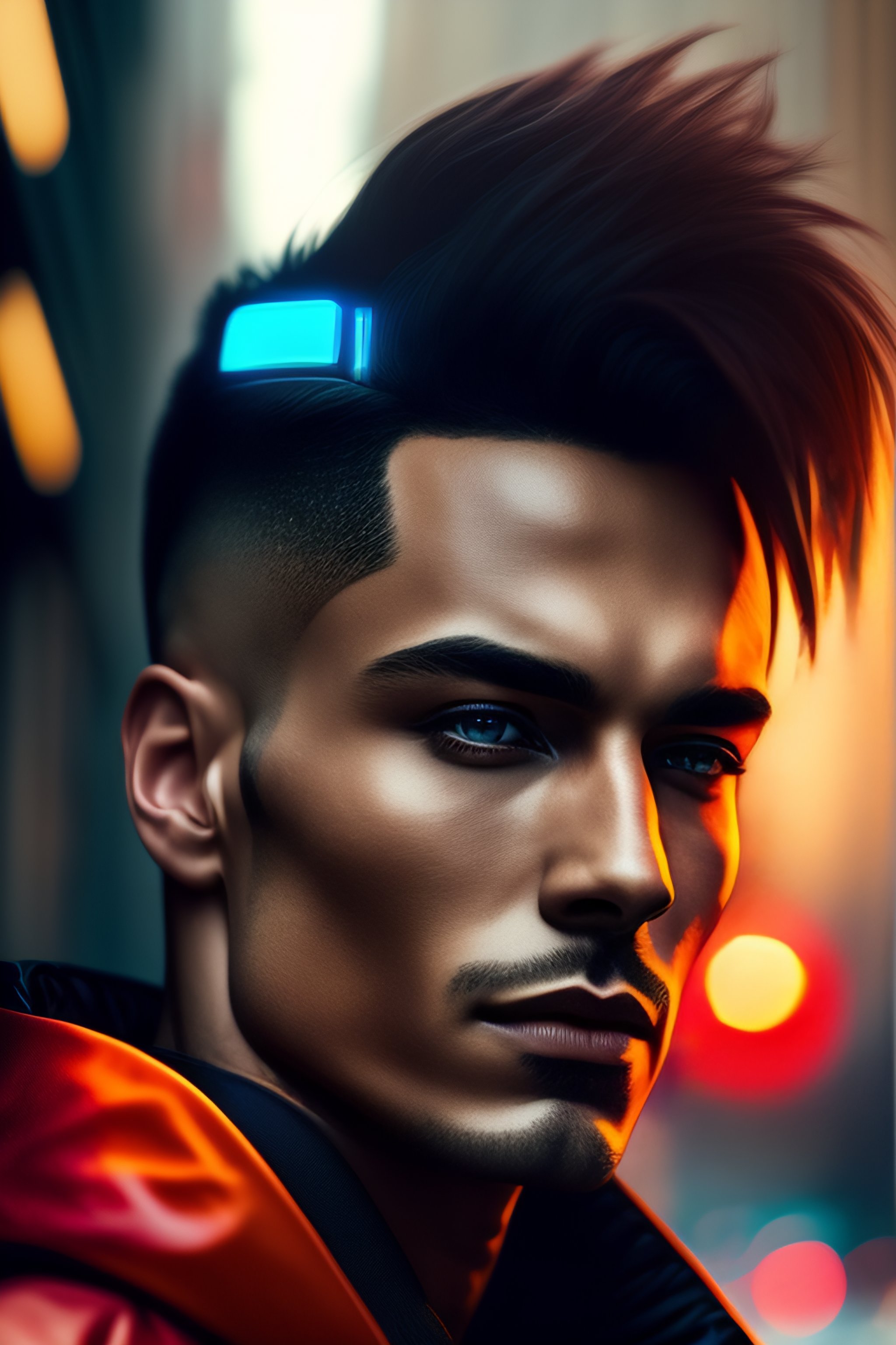 Lexica - Portait men cyberpunk
