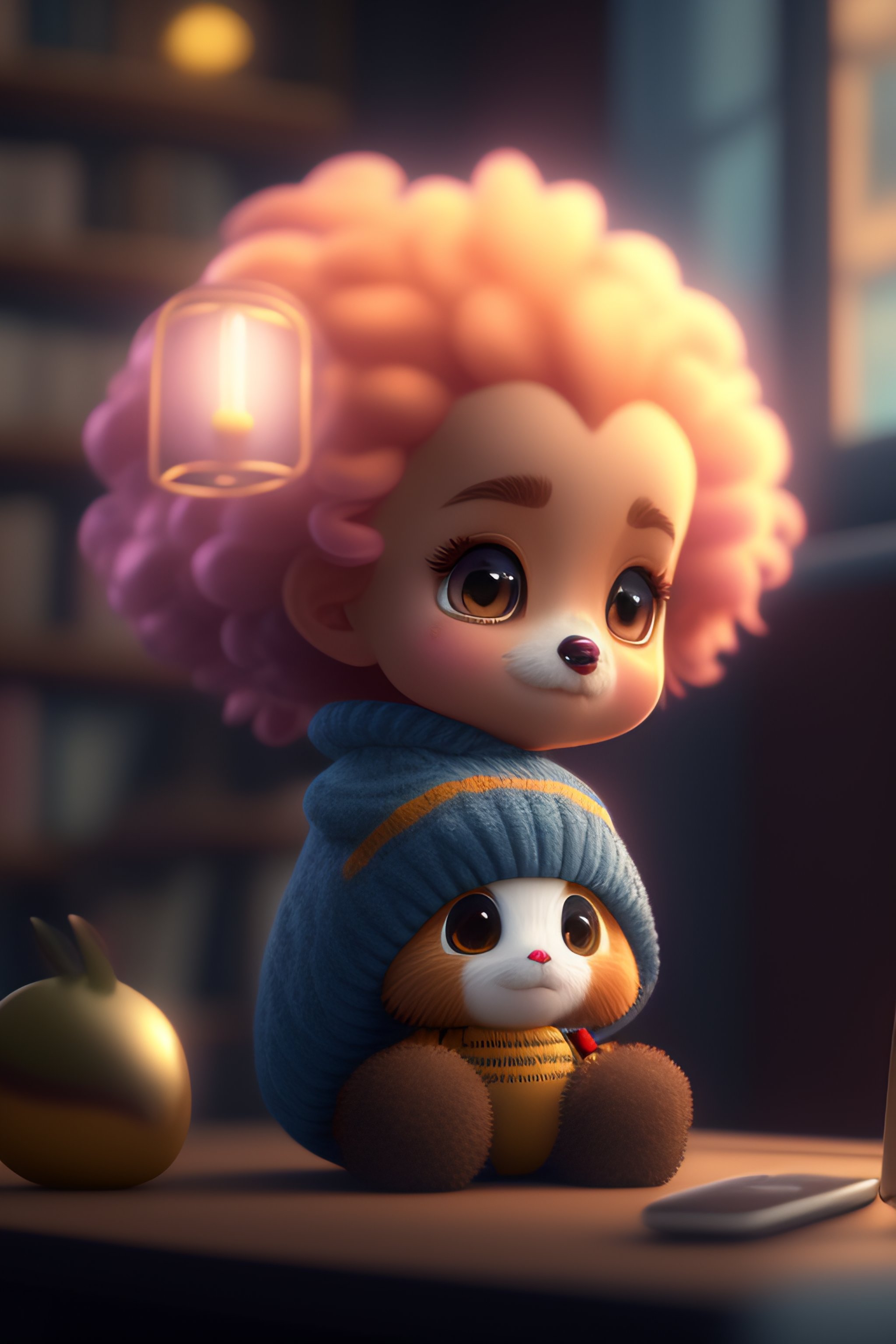 Lexica - Cute small einstein sitting in front of laptop, unreal engine ...