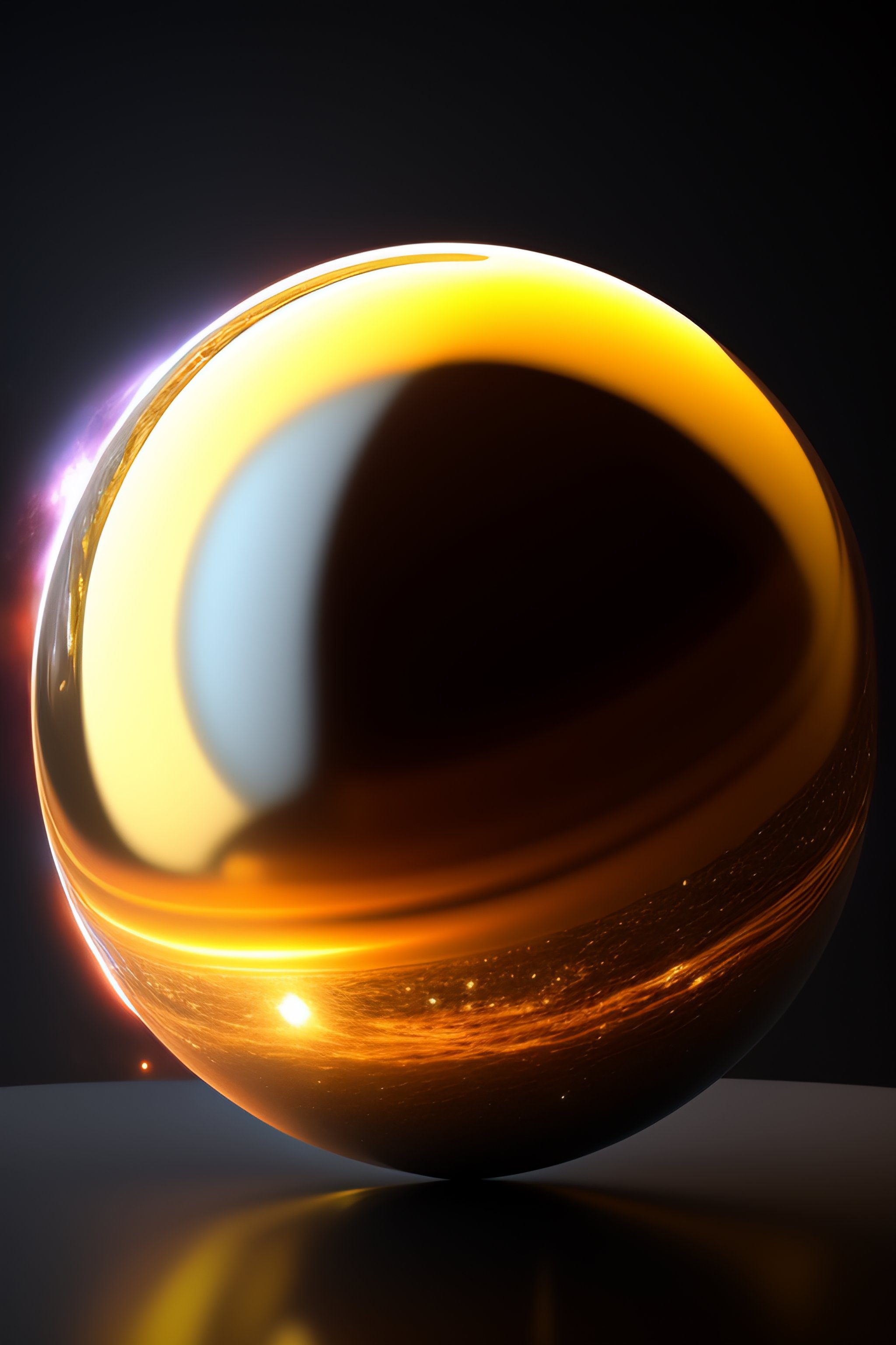Lexica - Metallic orb in space , 4K, photorealistic