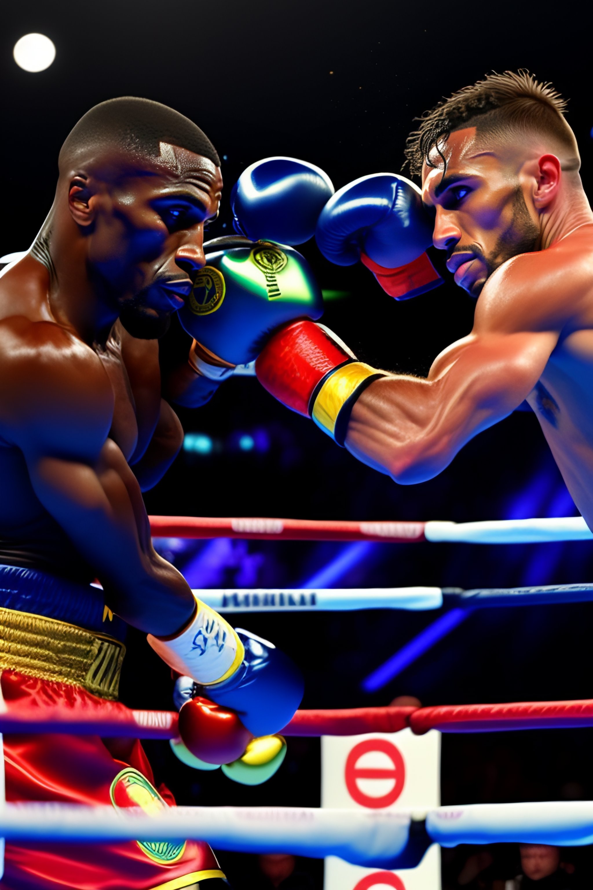 Lexica - Vasiliy lomachenko fighting floyd mayweather in a boxing ring