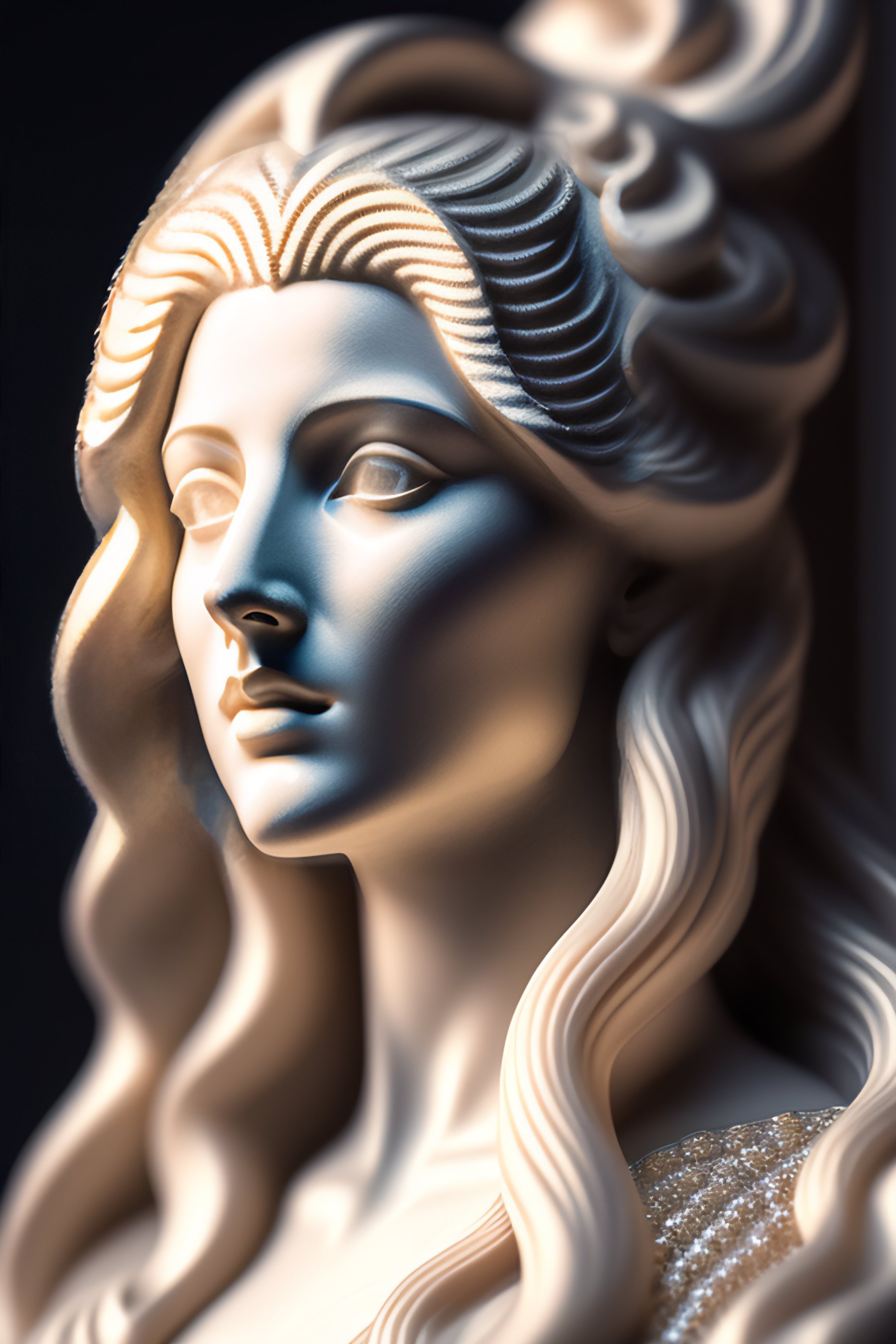 Lexica - Snake hair Woman in the form of a greek sculpture in white ...