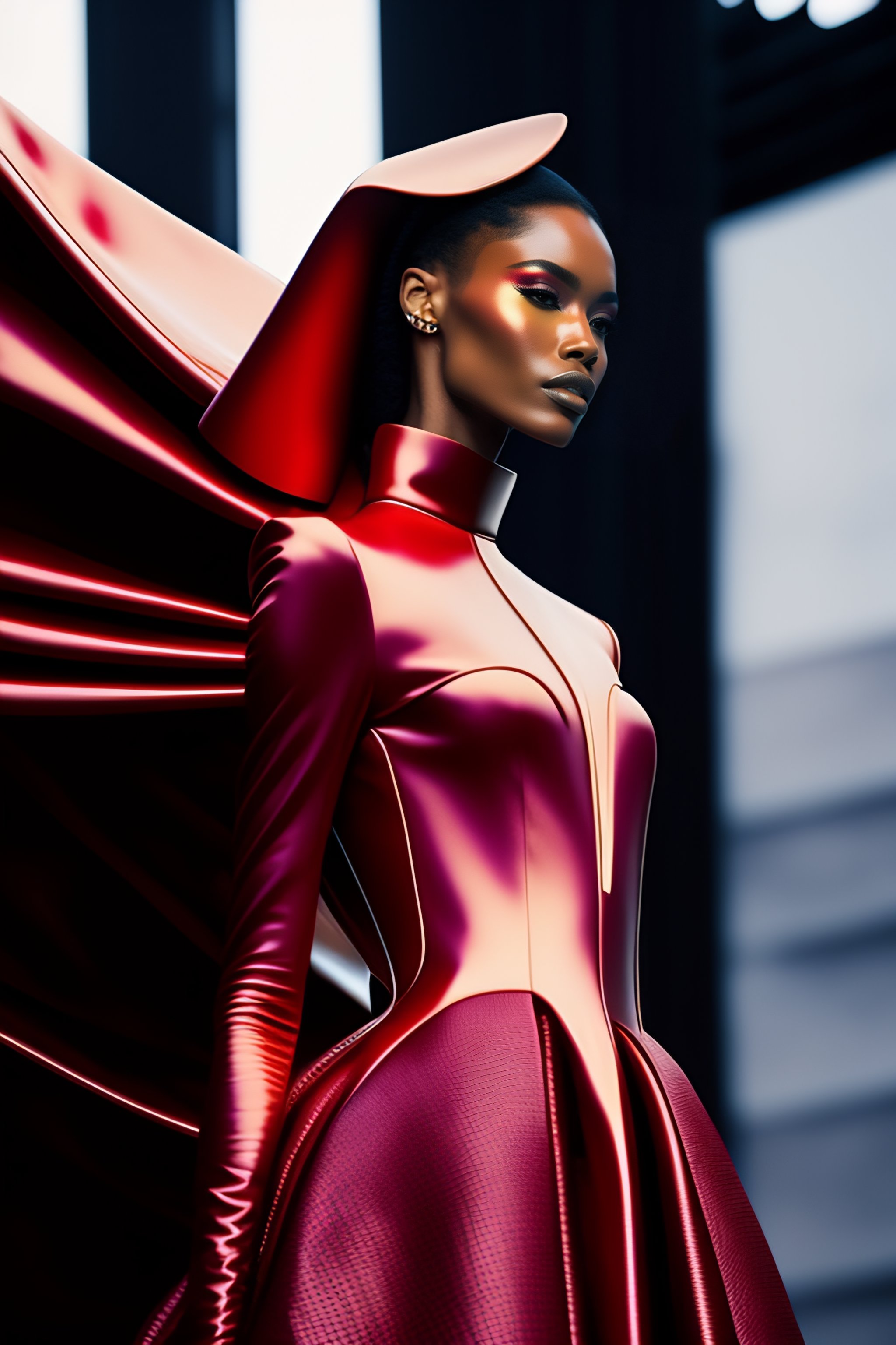 Lexica - Haute Couture Fashion Model in the style of Alexander McQueen ...