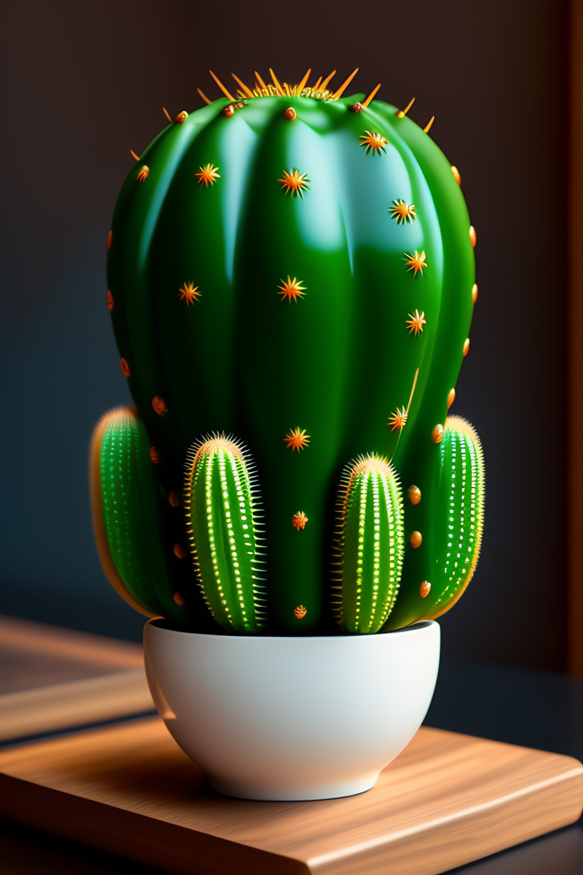 Lexica - An intricate detailed hyper-surreal porcelain cactus