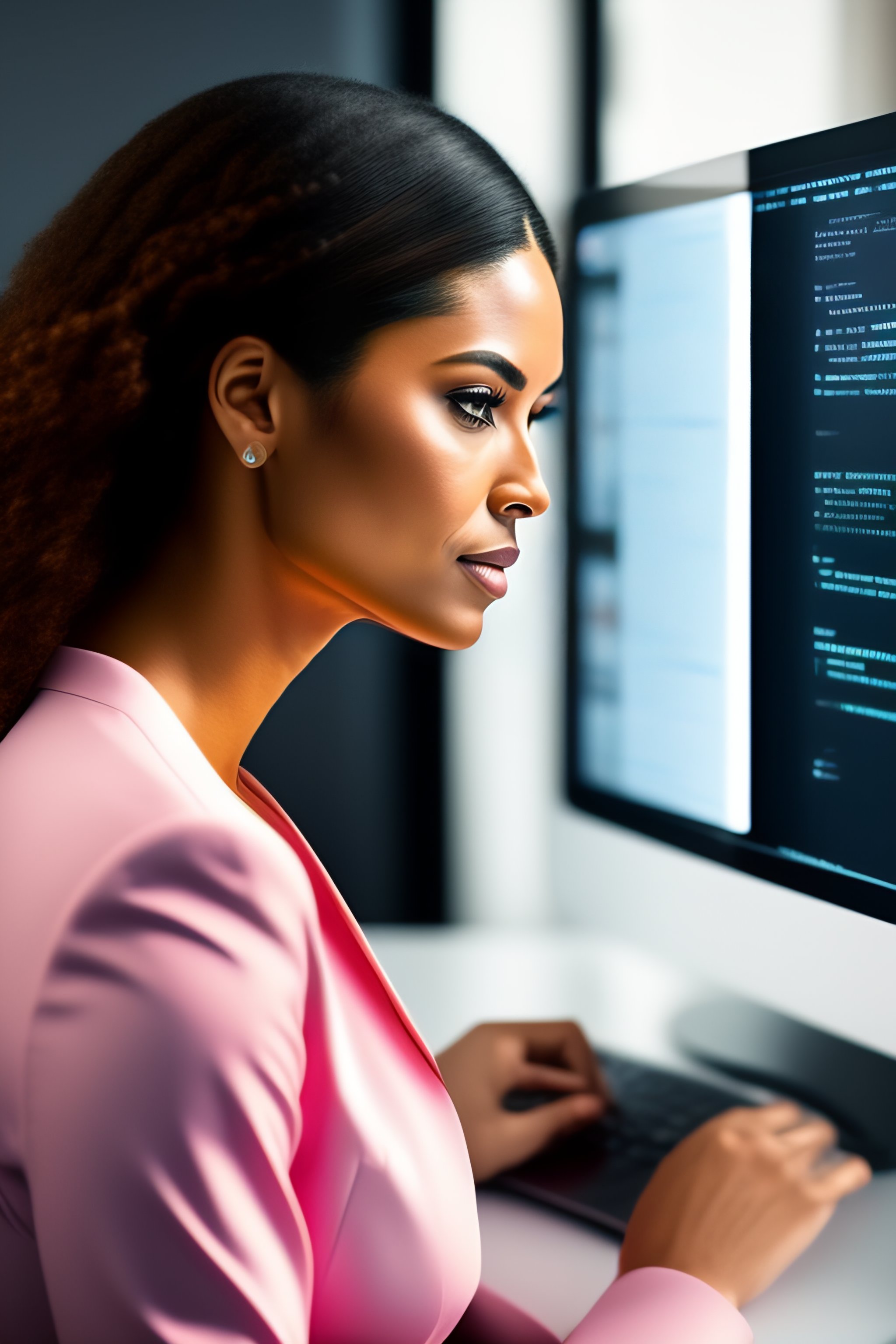 Lexica - Side portraid of a women software developer