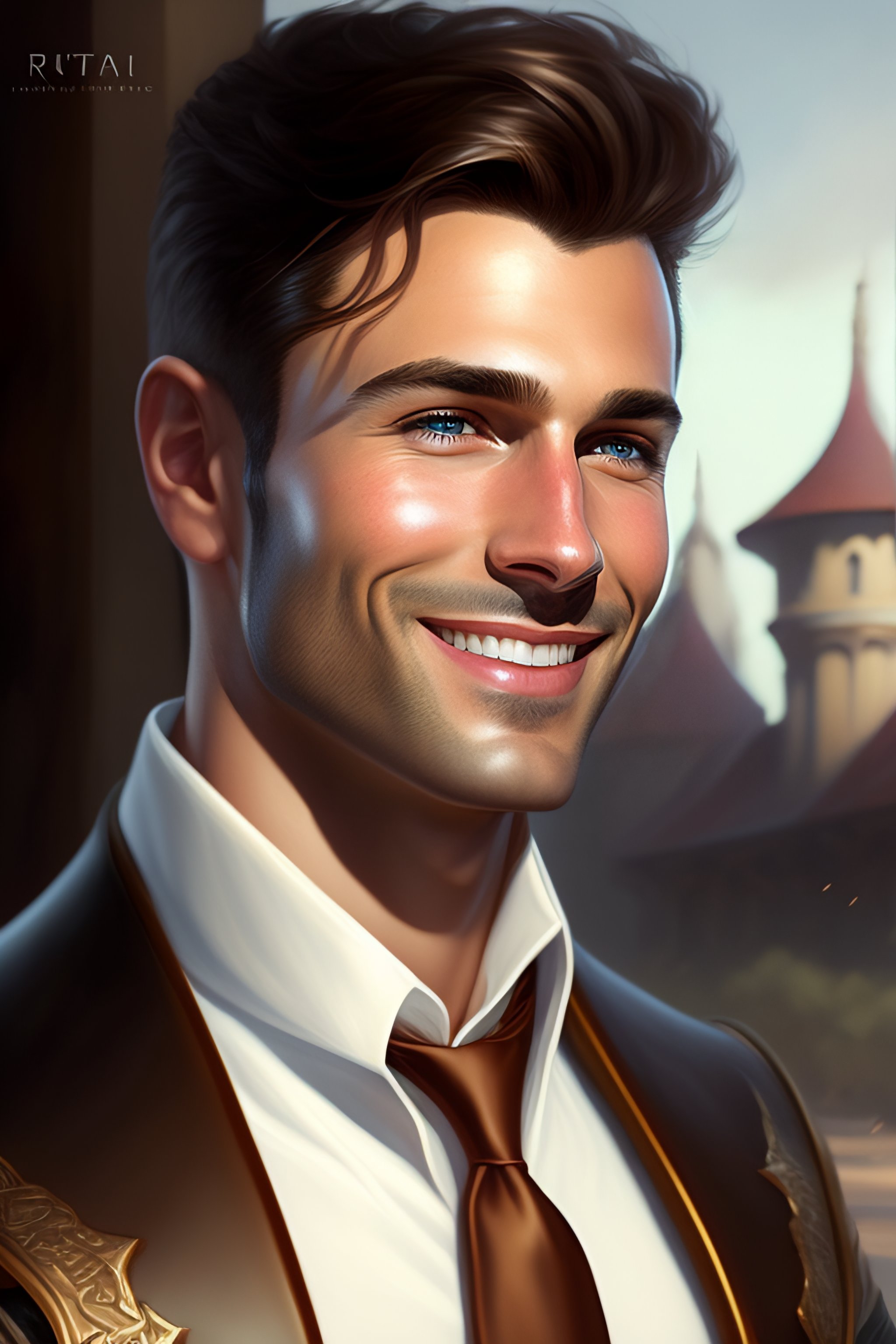 Lexica - A _ fantasy _ style _ portrait _ painting _ of white male ...