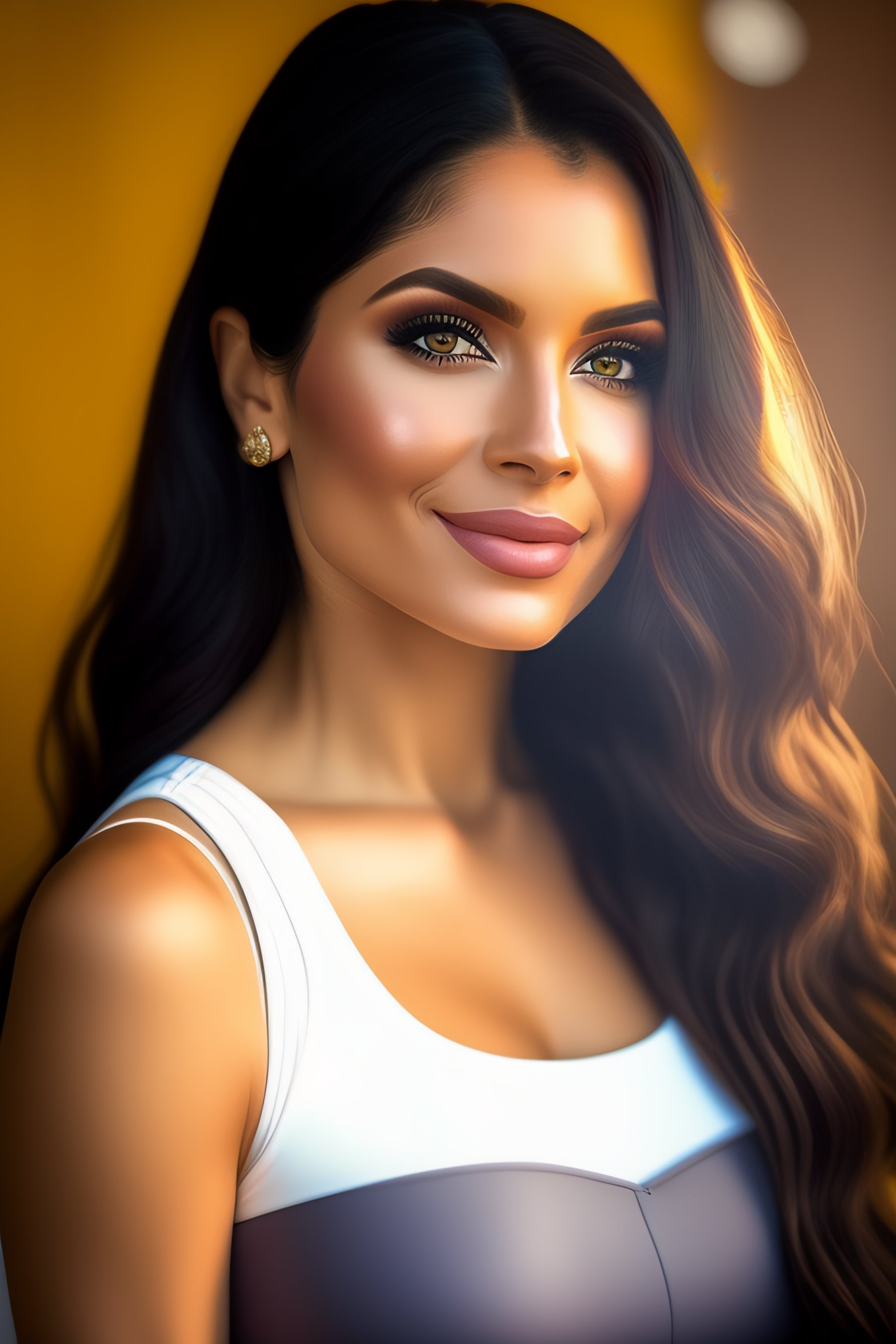 Lexica - Chica de ojos miel cara ancha , piel blanca y cabello castaño ...