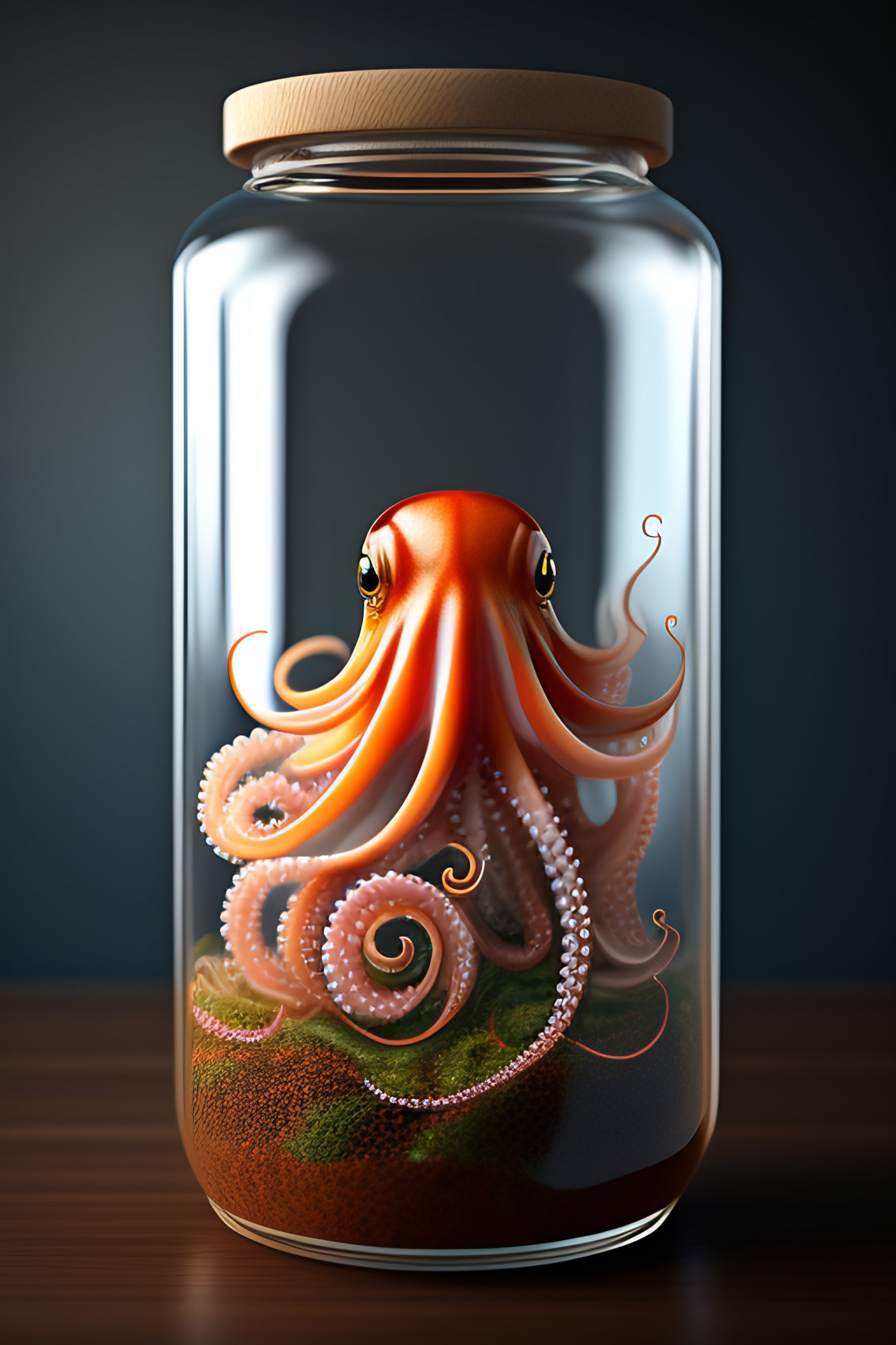 Lexica - Portrait of octopus in a jar