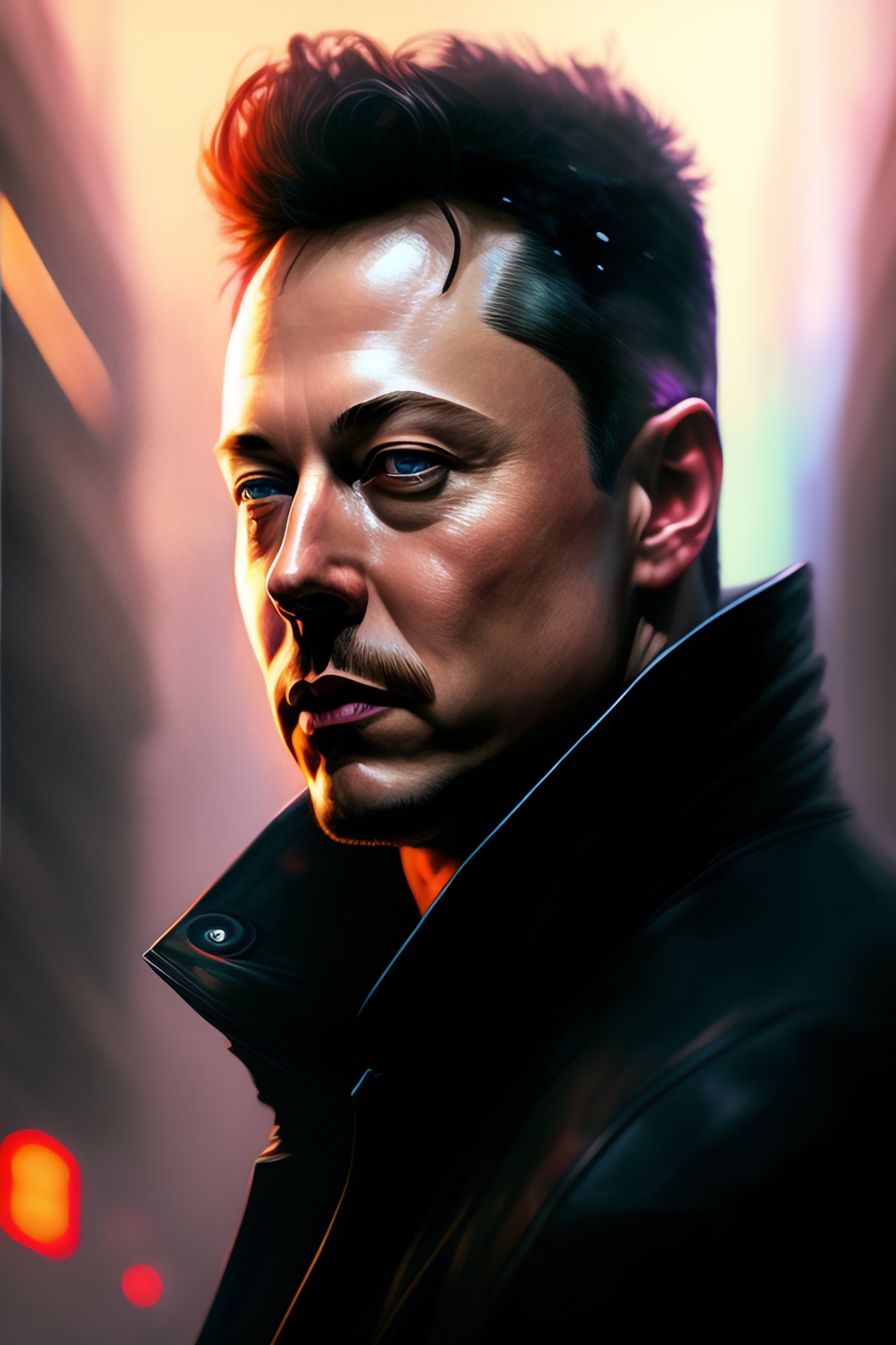 Lexica - Elon musk, hyperrealistic portrait, bladerunner street, art of ...