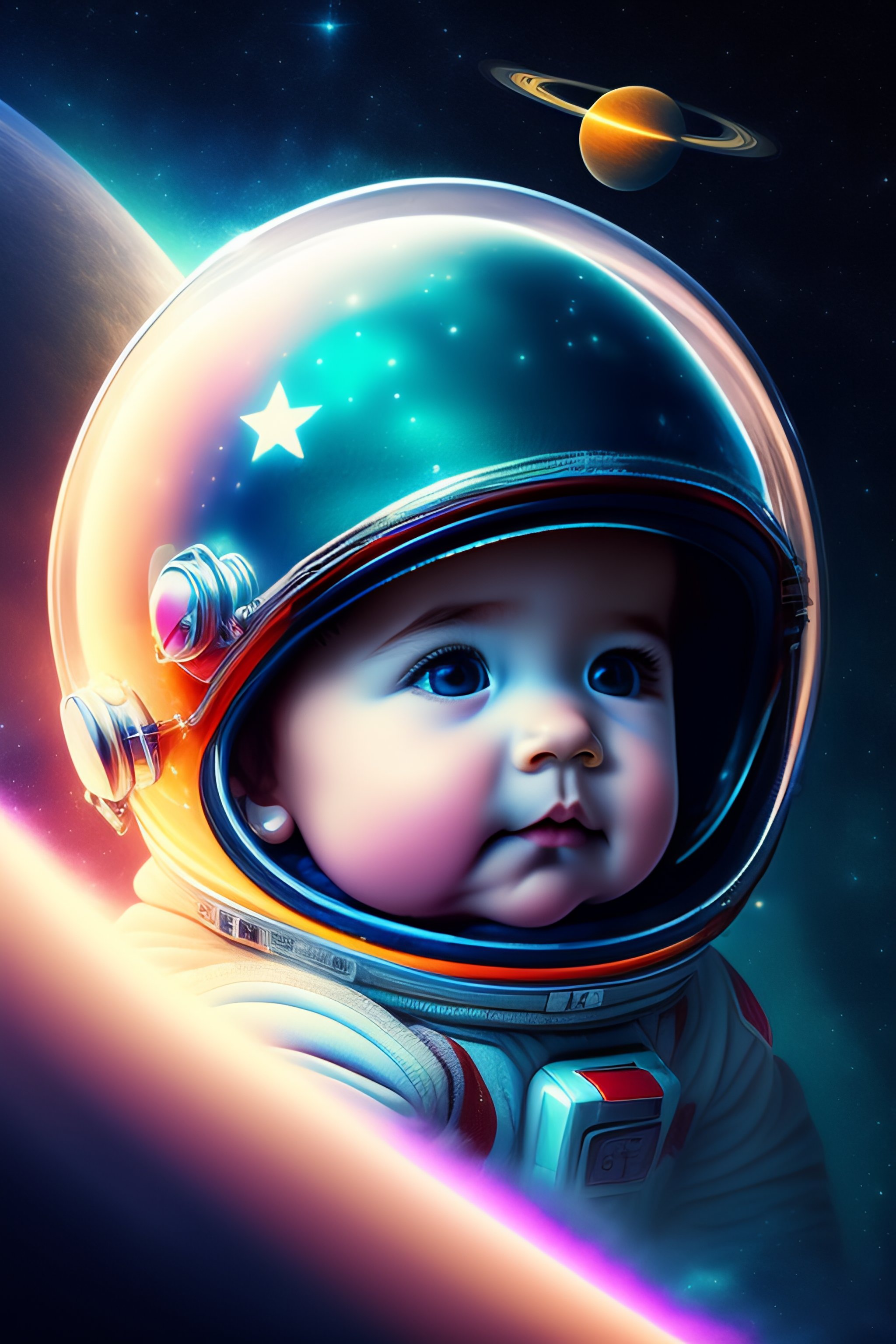 Lexica - Cute baby in space