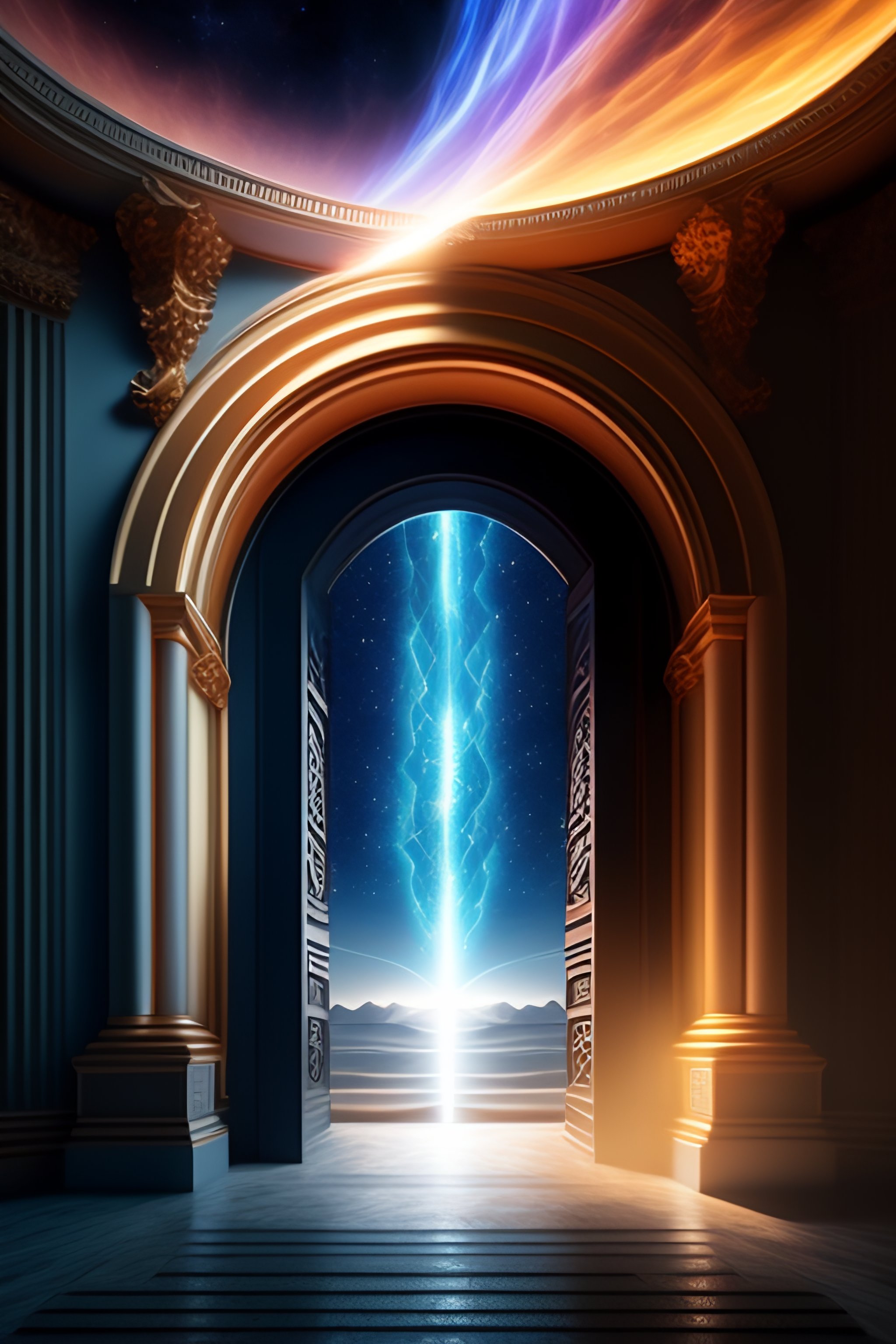 Lexica - Flashing portals from heaven, digital painting, digital ...