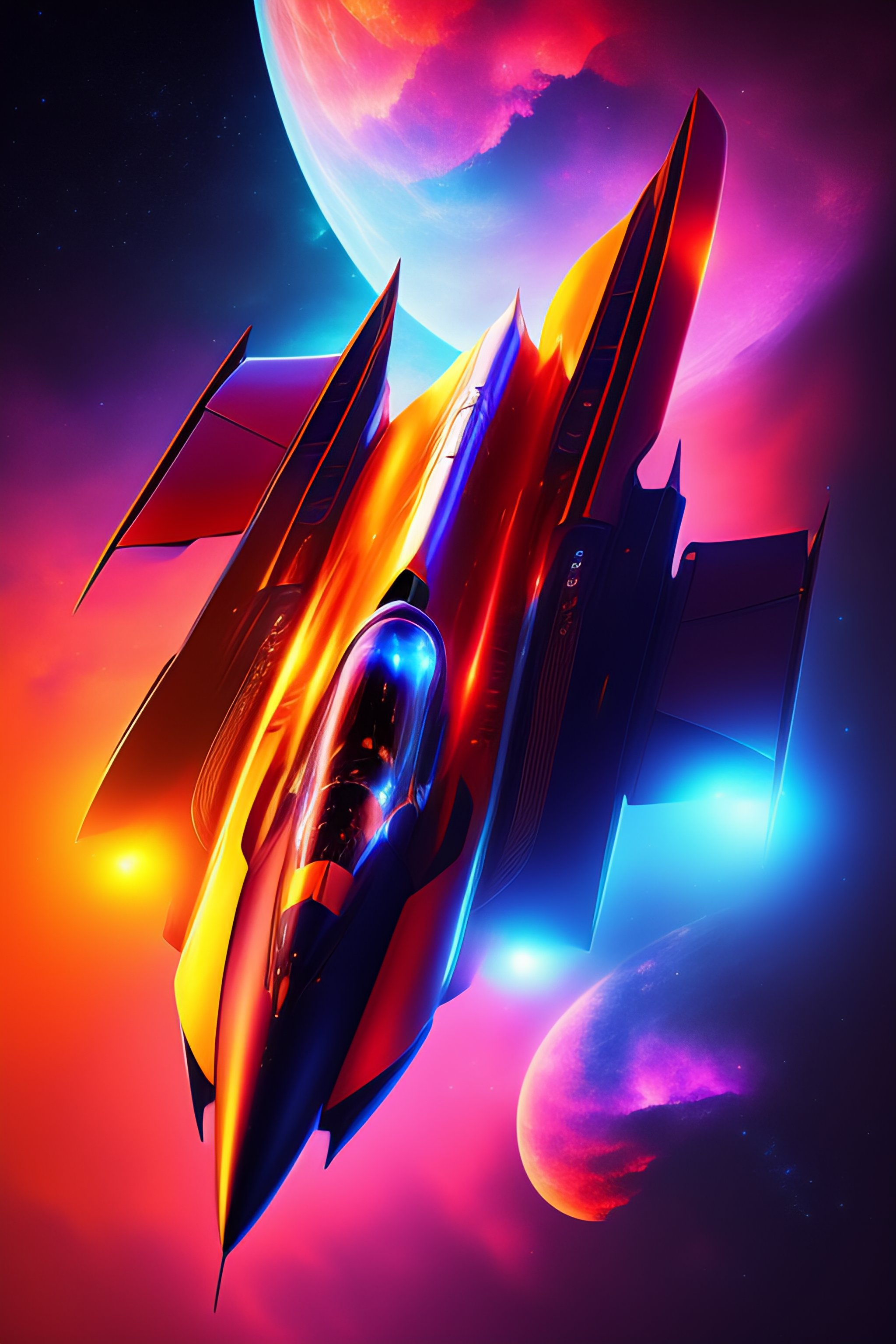 Lexica - Single sleek synthwave futuristic jet beautiful stars, warm ...