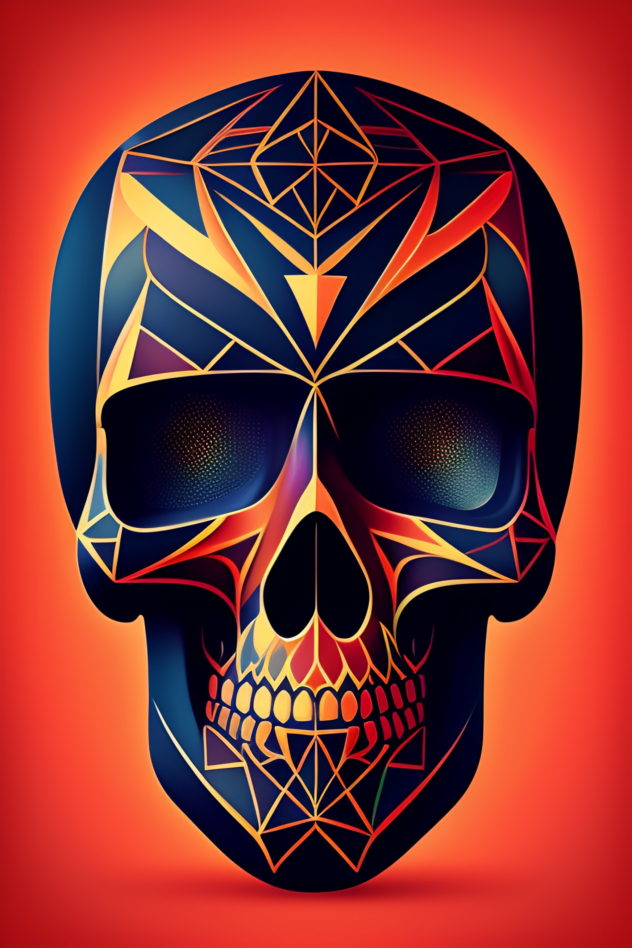 Lexica - 2d geometric skull, lines