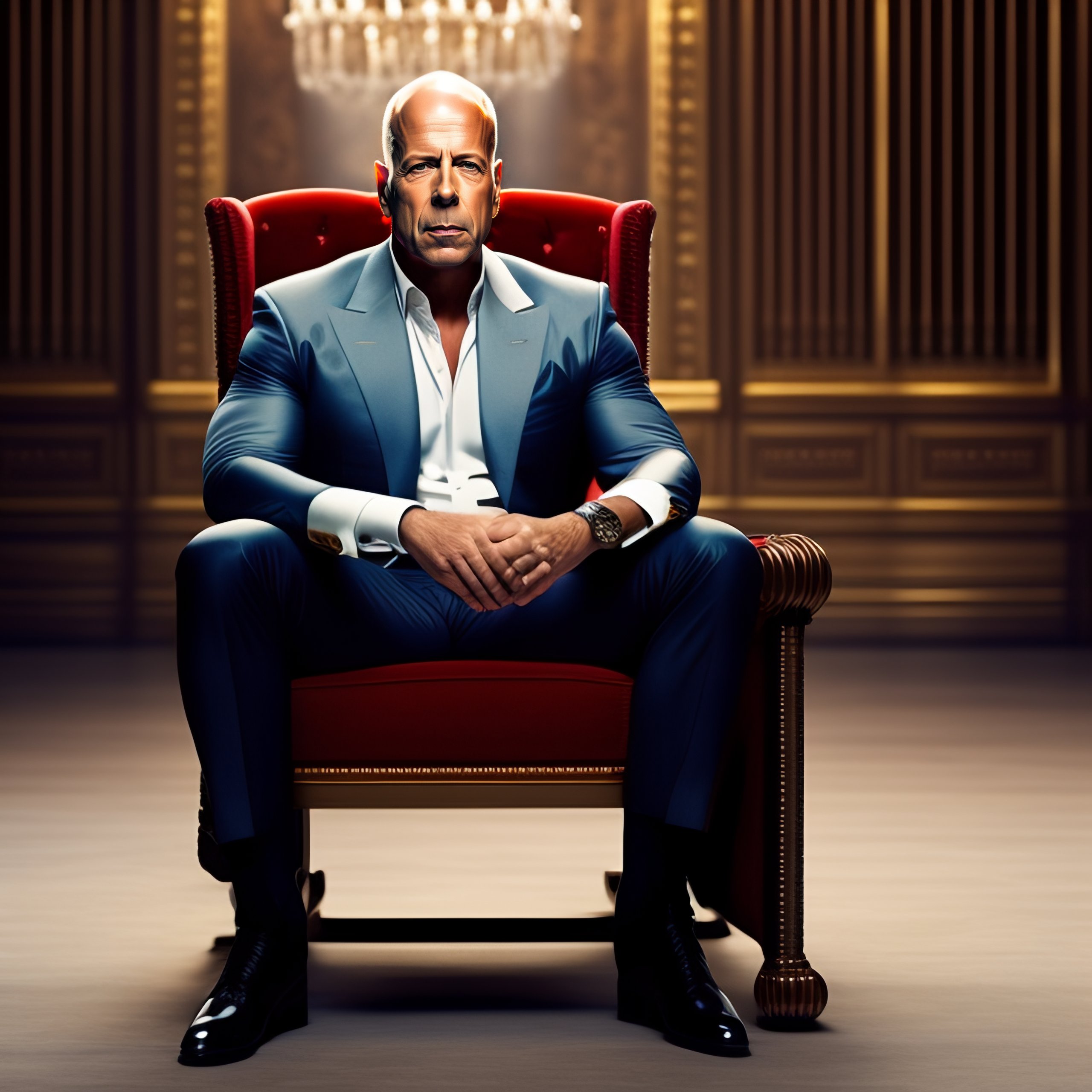 Lexica - Bruce willis sitting on a chair