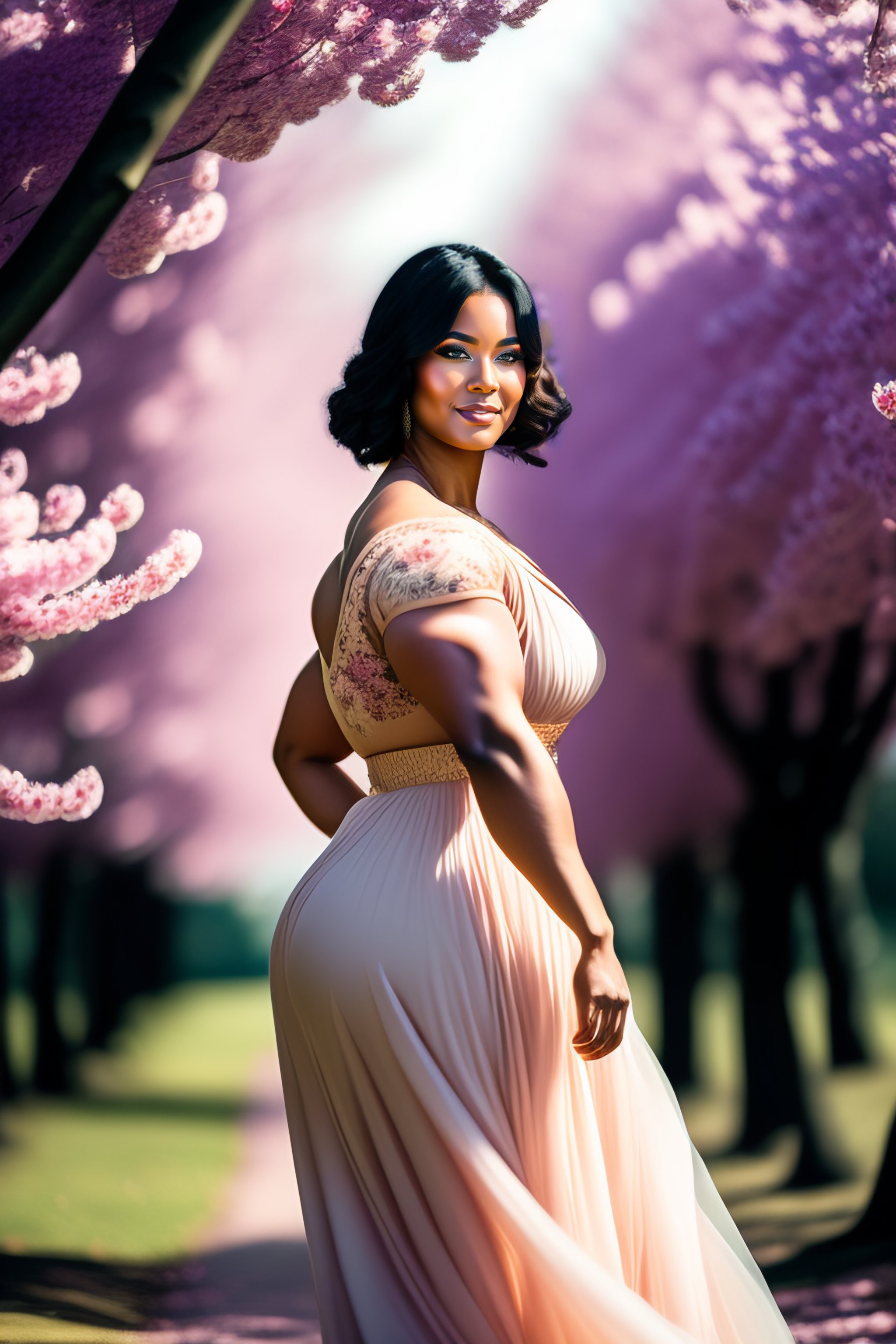 Lexica - An impressionist painting of a beautiful ((big)) woman ...