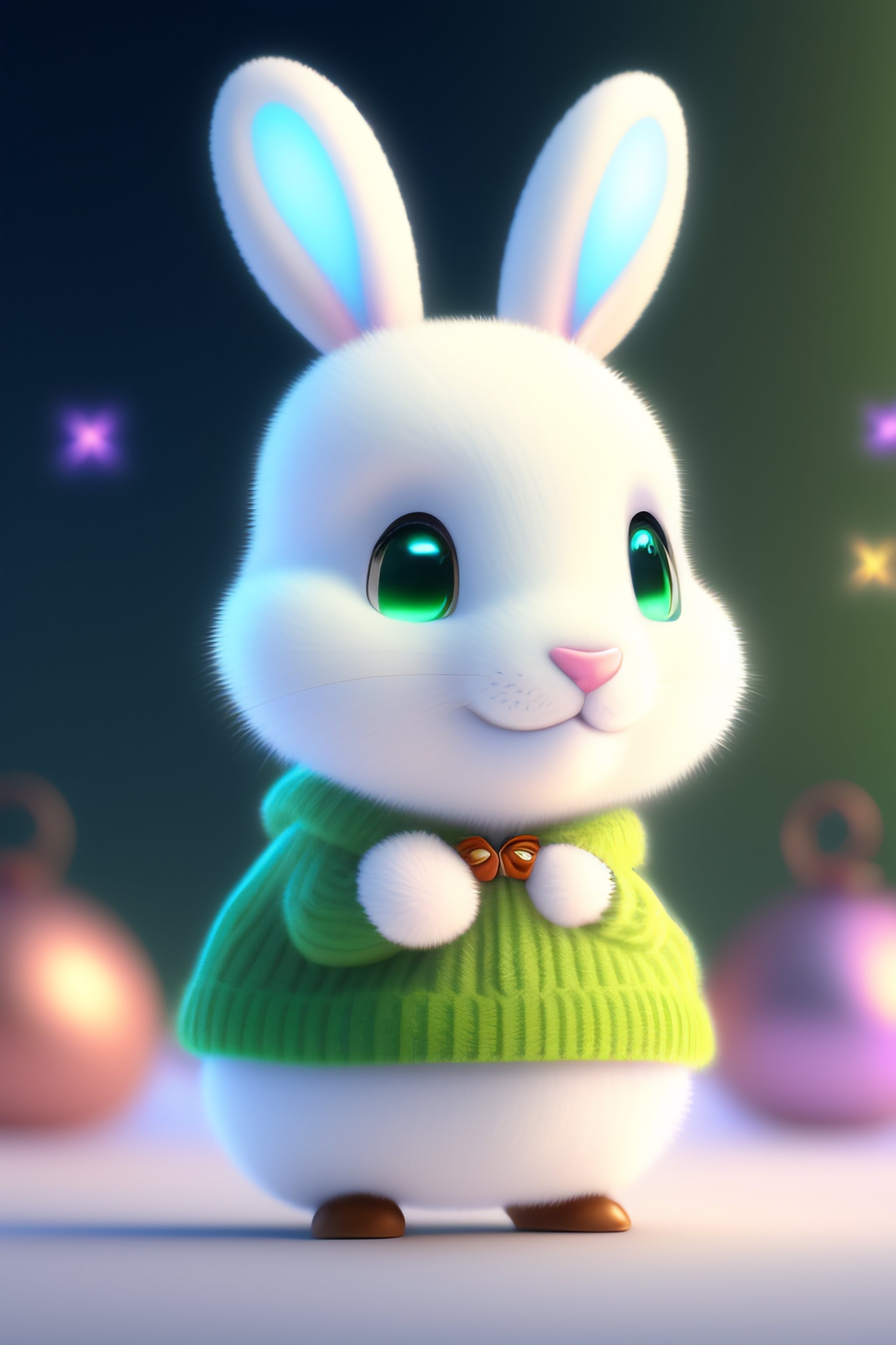 Lexica - Pixar style,a super cute and happy white fairy rabbit ,wear ...