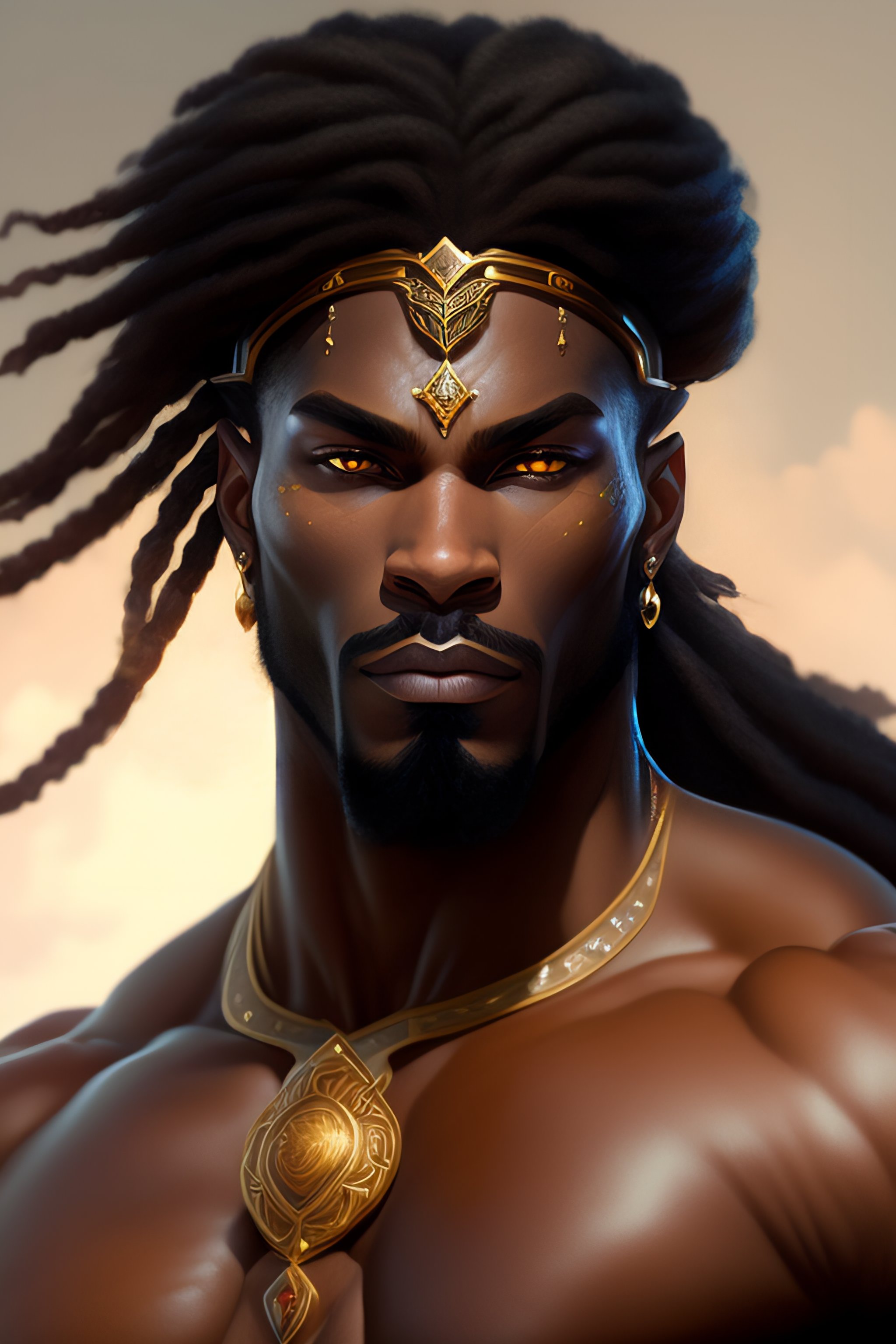 Lexica - Symmetry! portrait of lion - o, d & d, muscular! fantasy ...