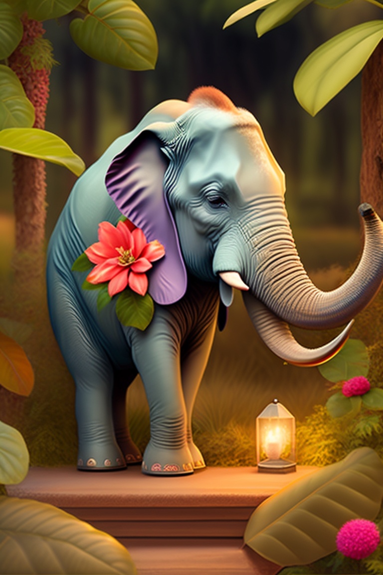 Lexica - Once upon a time in the heart of the lush jungle, there lived ...