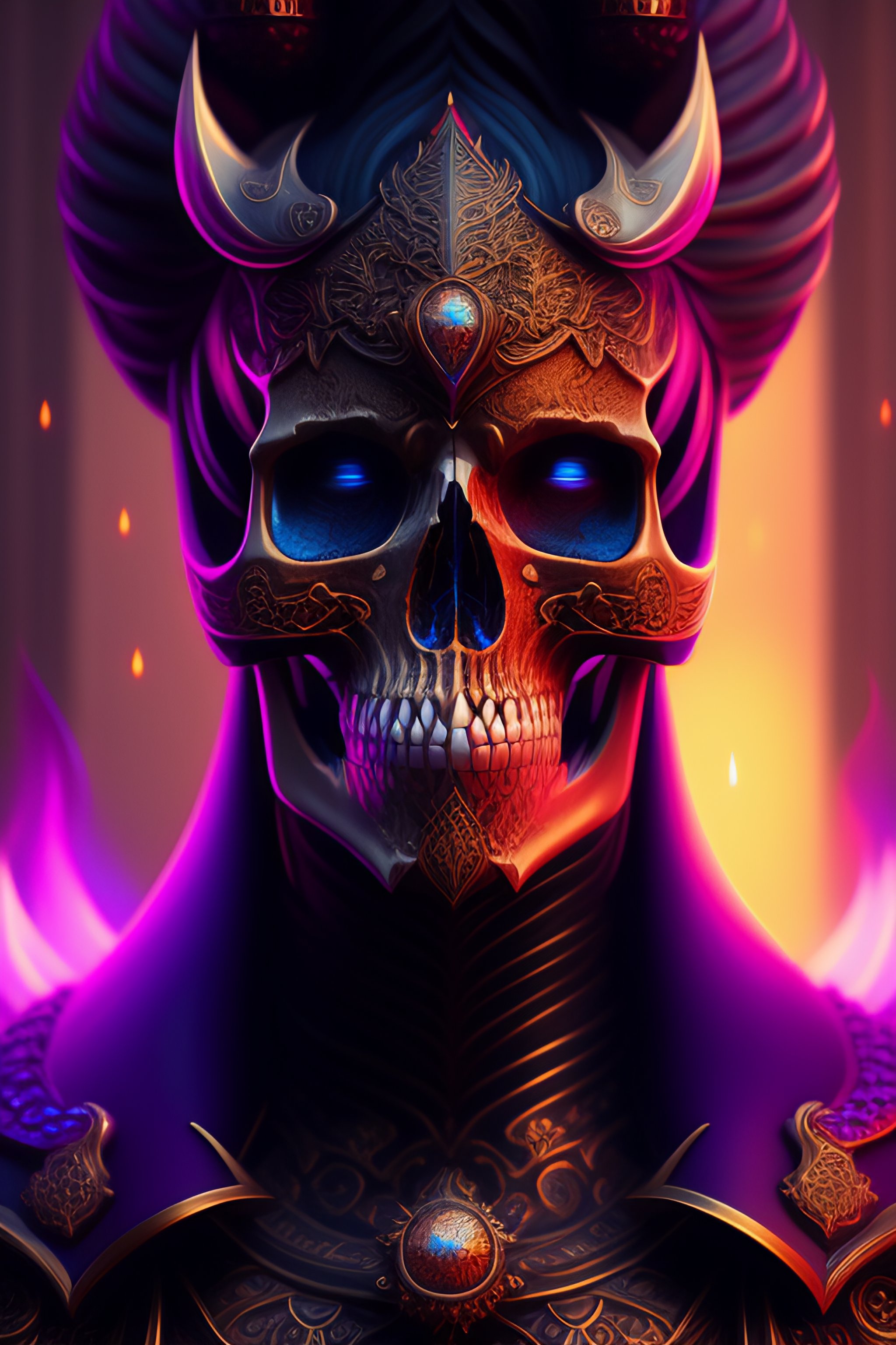 Lexica - Skull demon sorcerer Concept art portrait by Casey Weldon ...