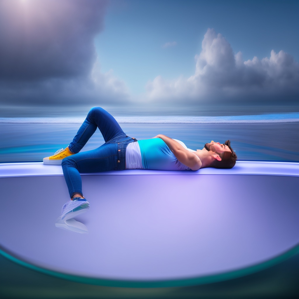 Lexica - A handsome Man laying on a surface with, dashing, cool, Full ...