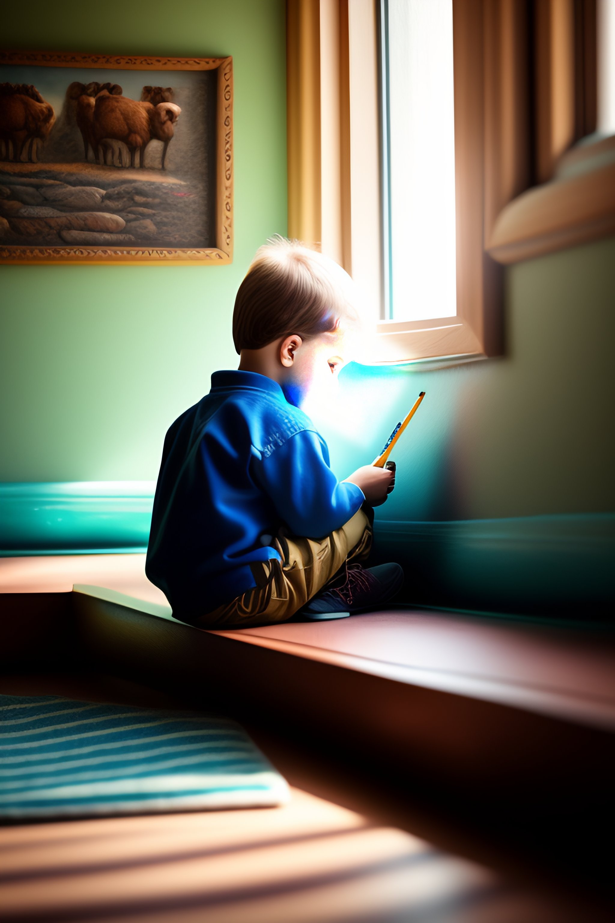 Lexica - Potrait of a creche kid writing