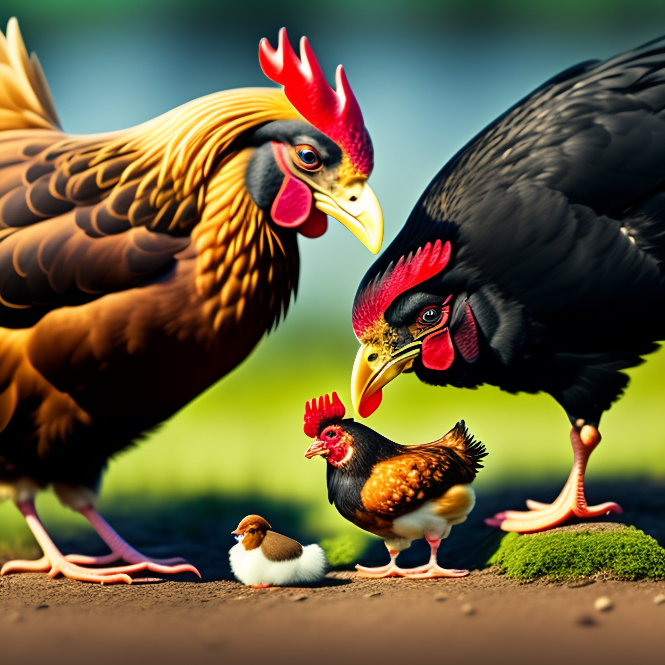 Lexica - A chicken eating another chicken