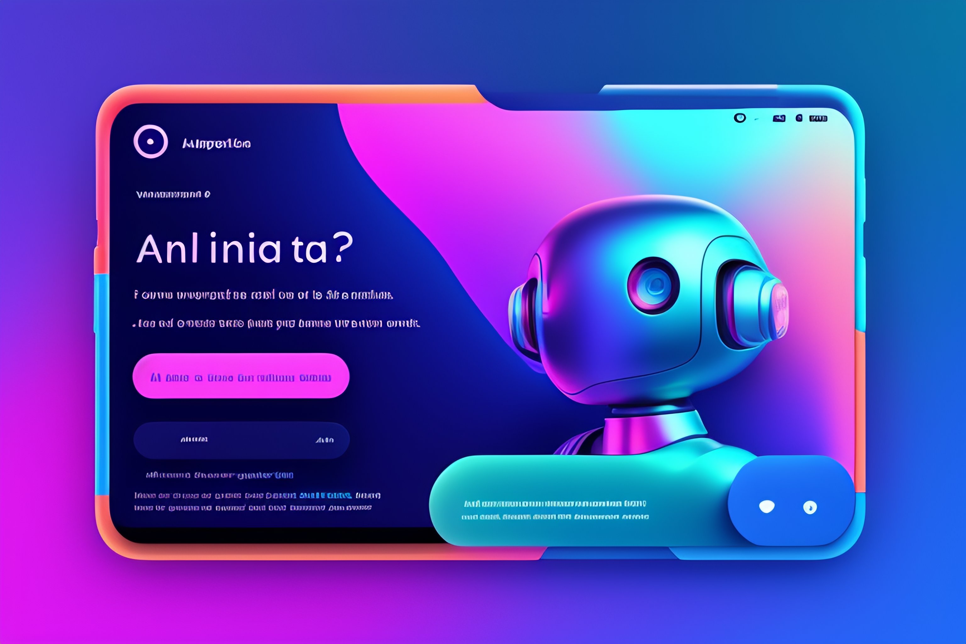 Lexica - A landing page for a ai chatbot, modern which colors blue and pink
