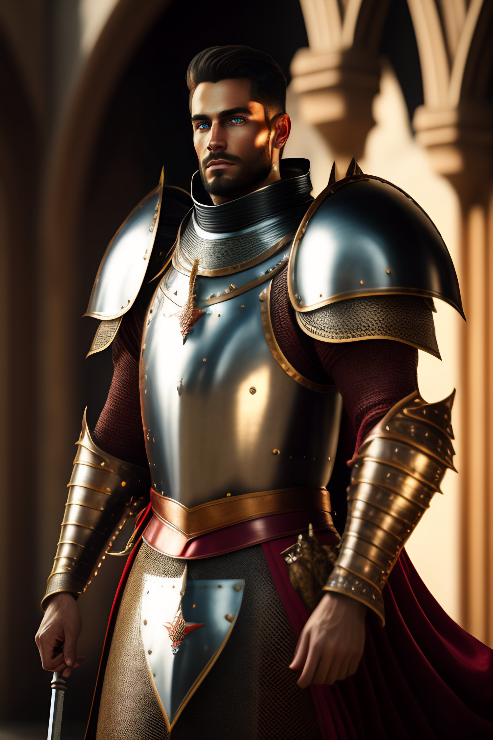 Lexica - A realistic fullbody portrait of a medieval Knight, neutral ...