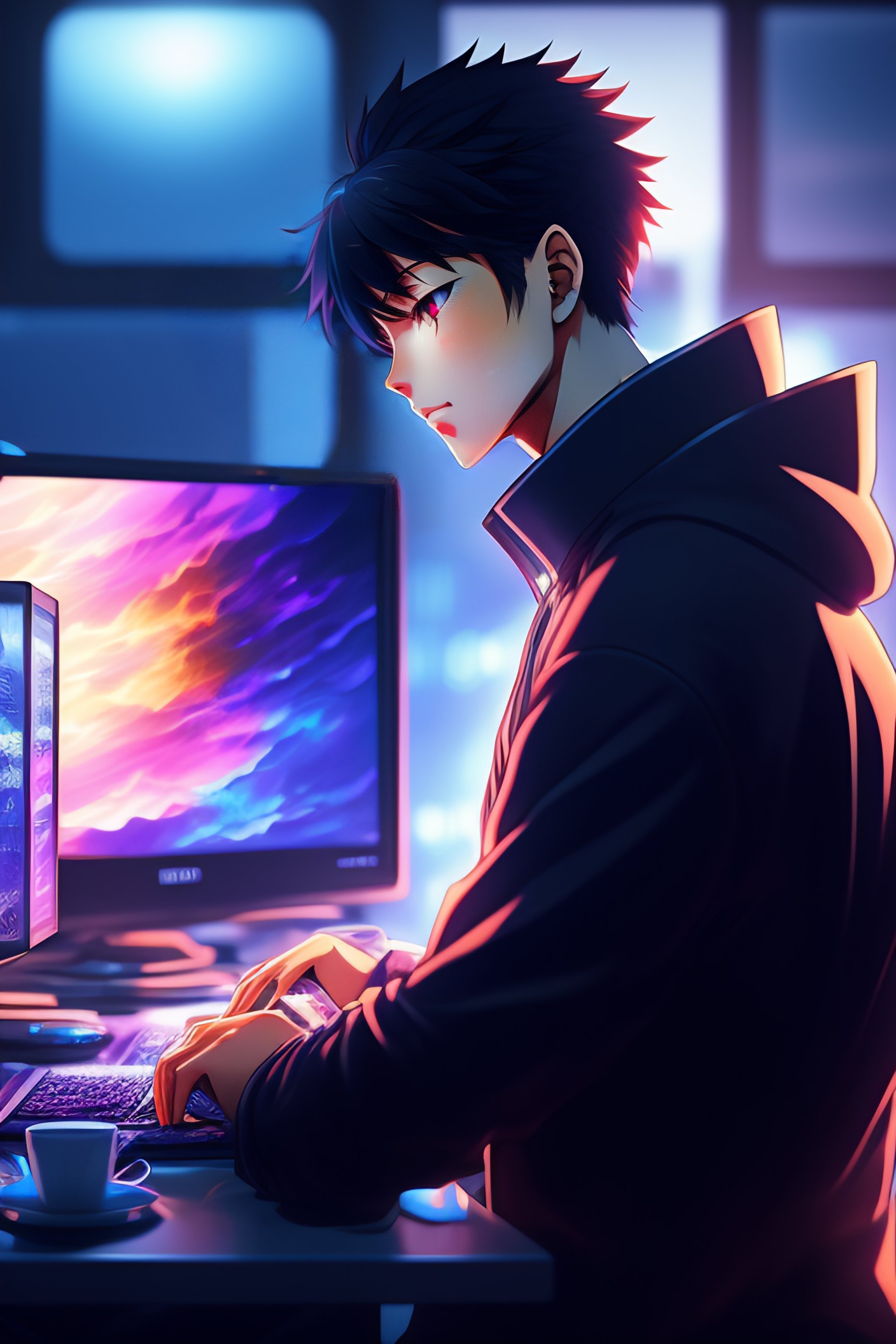 Lexica - An anime style portrait of man , studio ghibil, anime ...