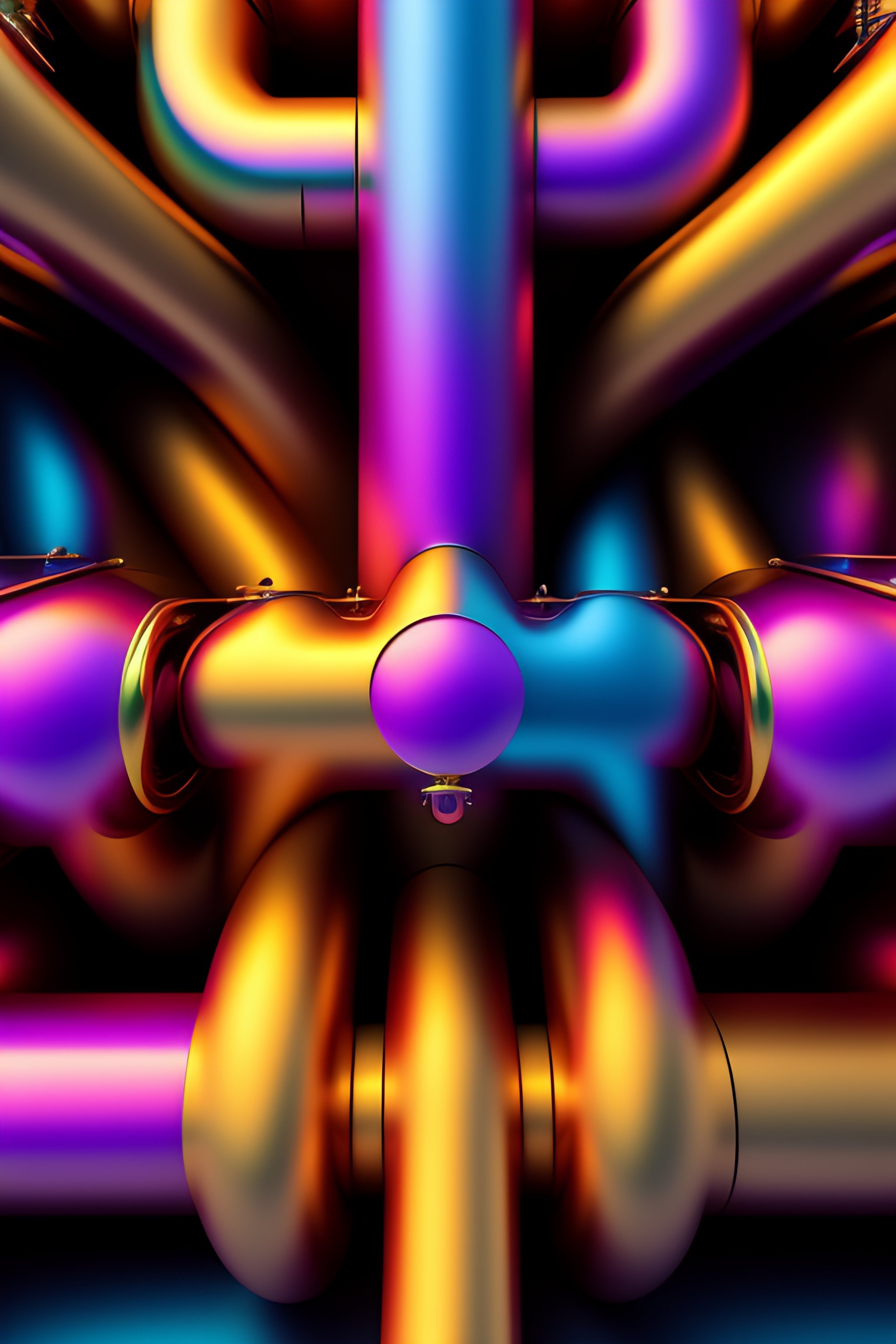 Lexica - An abstract 3d image of colorful pipes