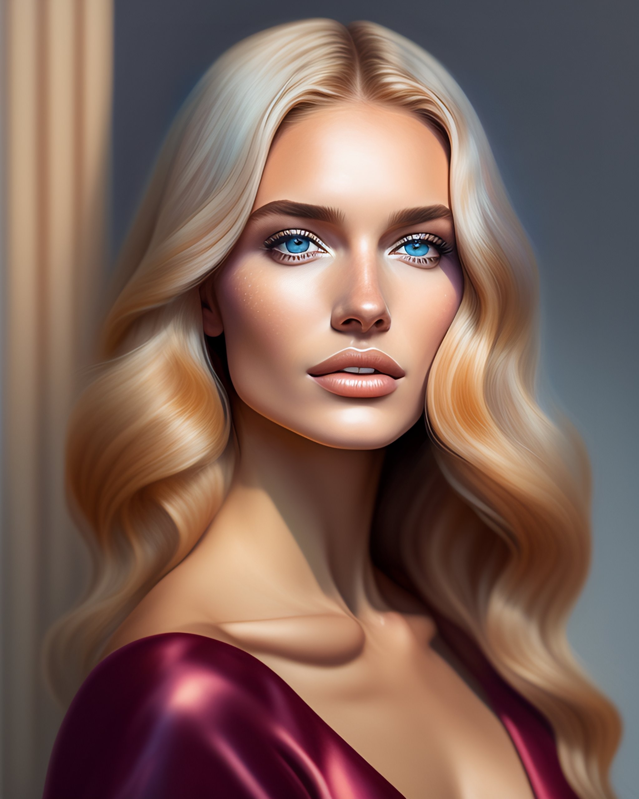 Lexica - A digital painting of blonde woman, a character portrait by ...