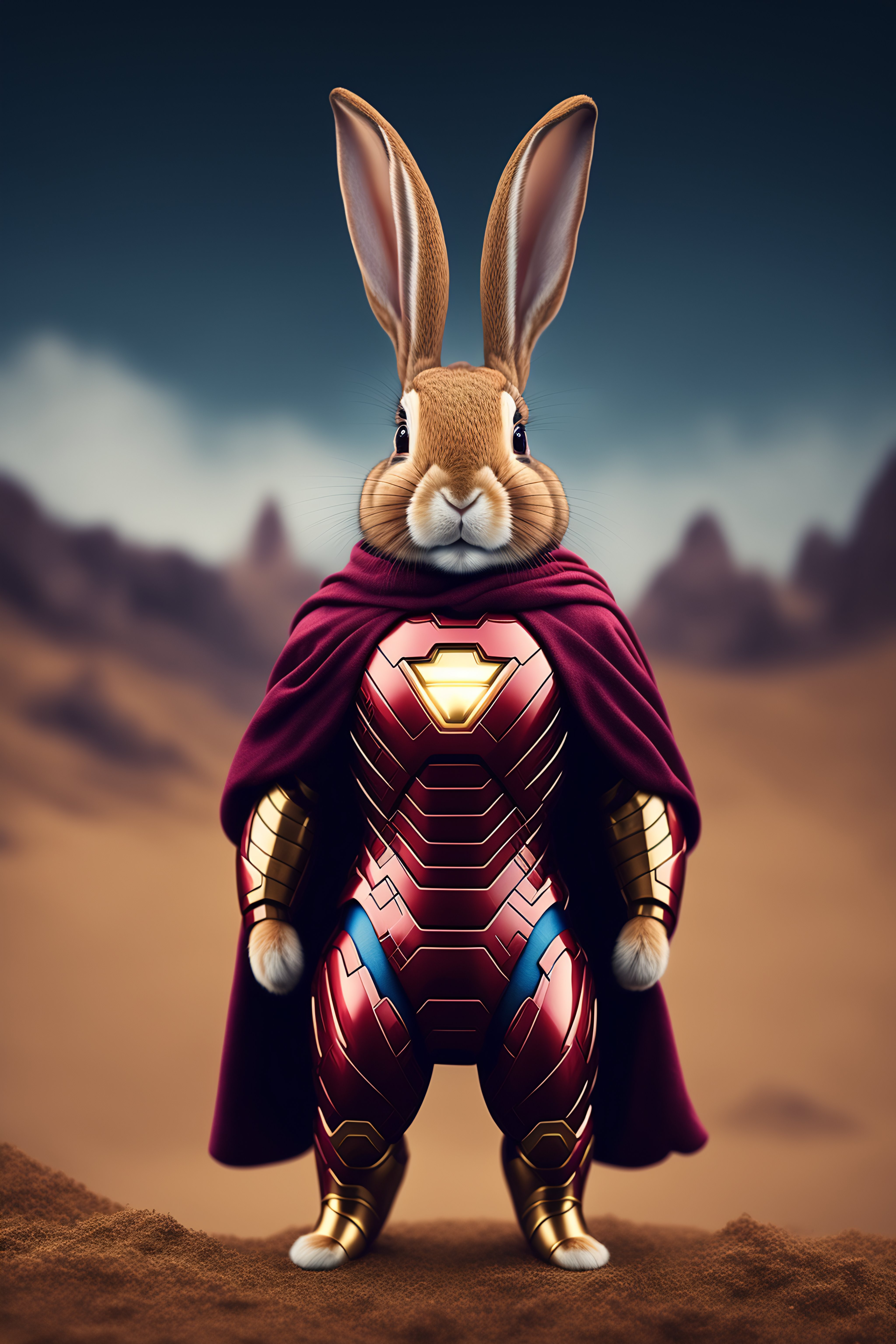 Lexica - Rabbit, ironman, super hero, hyper-realistic, Tonny Stark ...