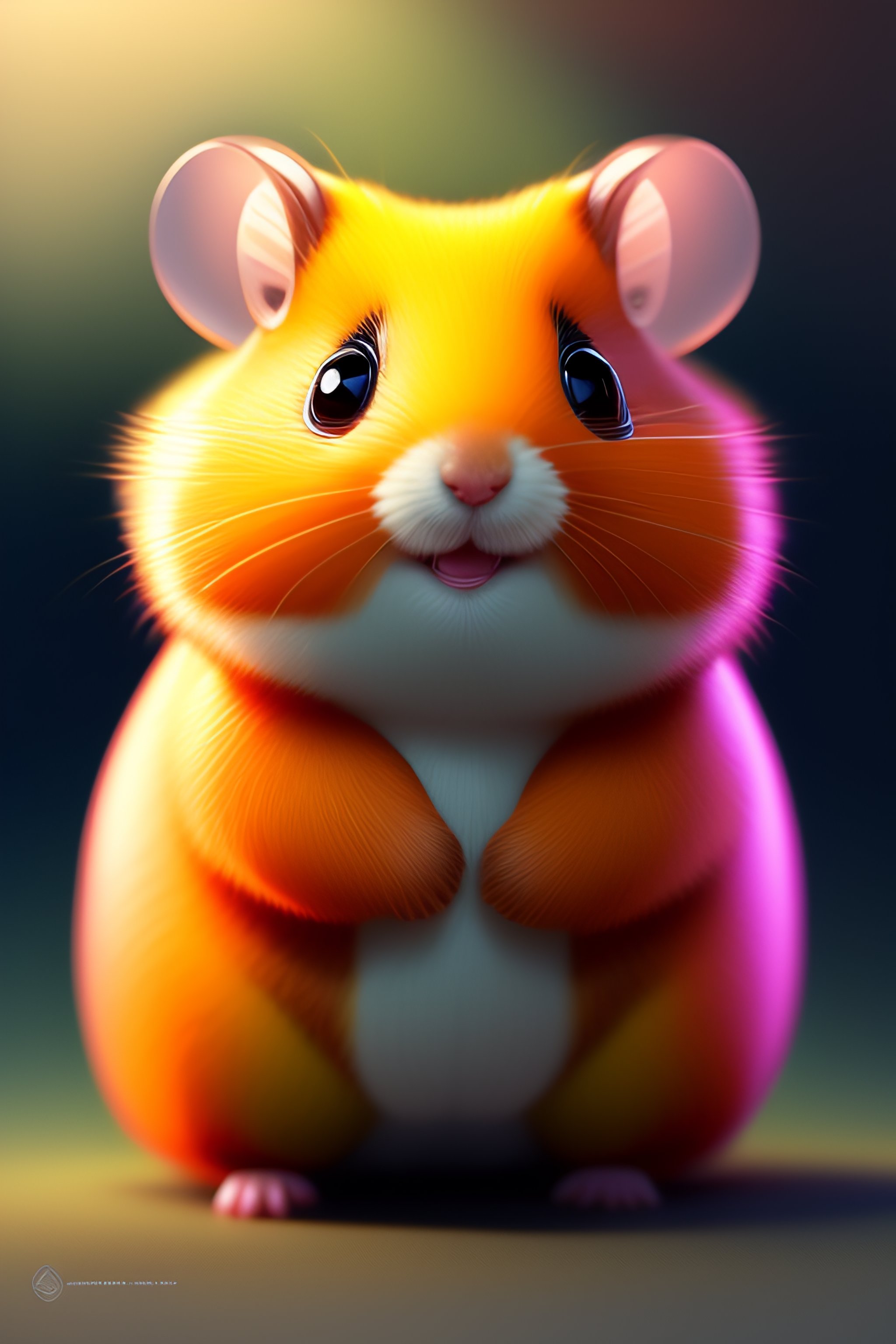Lexica - Disney Pixar style, hamster made of fuzzy colorful fluffy ...