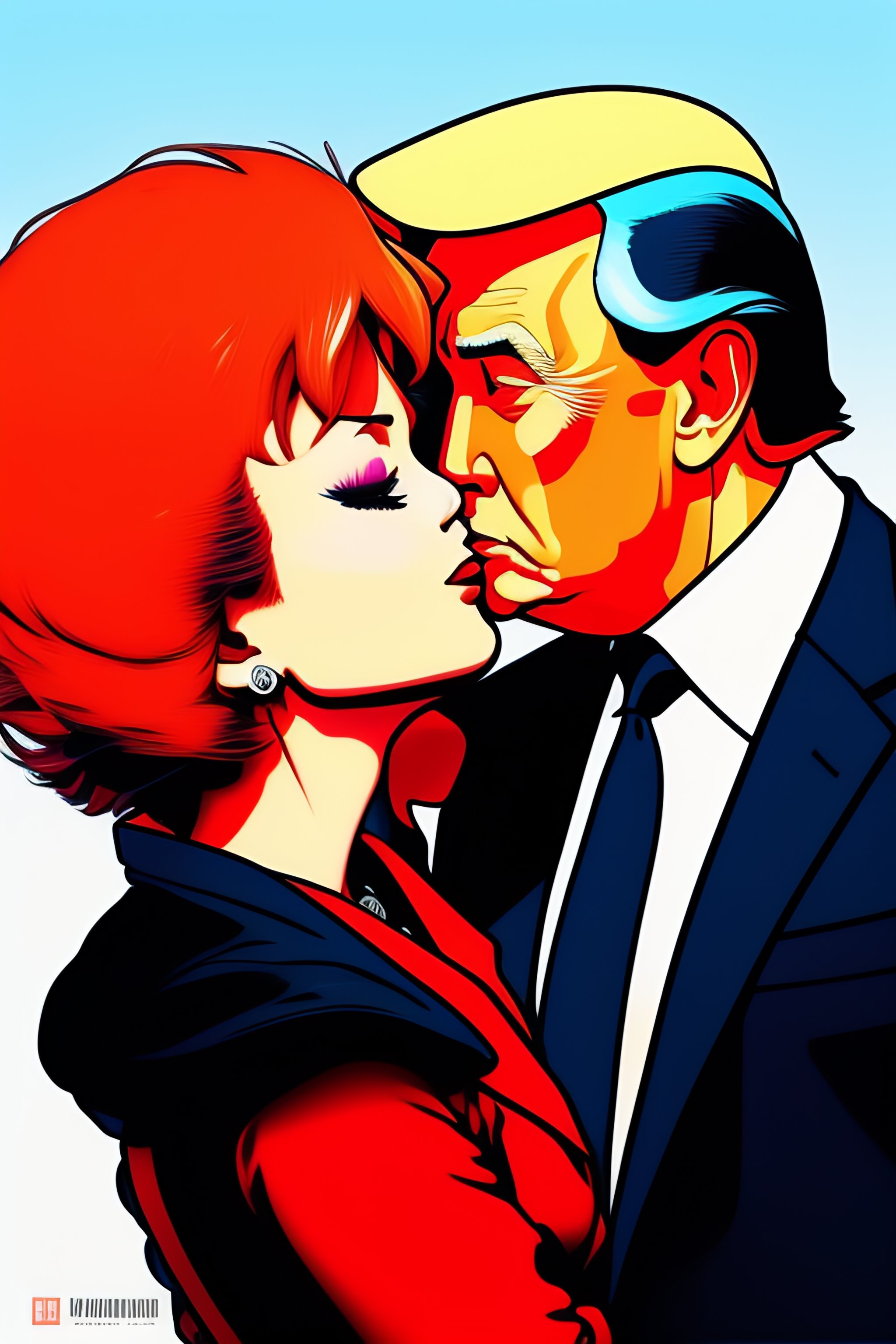 Lexica - Donald Trump kissing Vladimir Putin ,style of Laurie Greasley ...